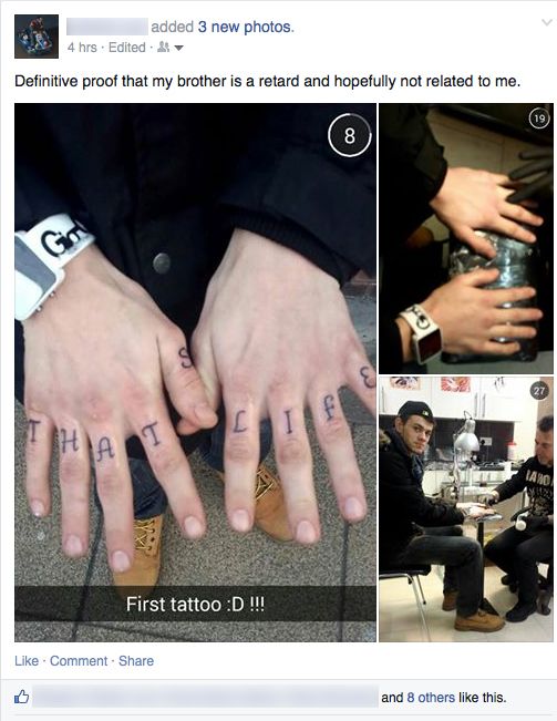 My brother's first tattoo | Scrolller