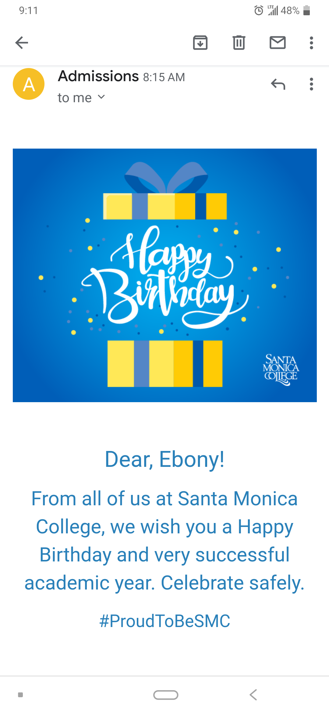 My CC wished me happy birthday but UCSB didn't | Scrolller