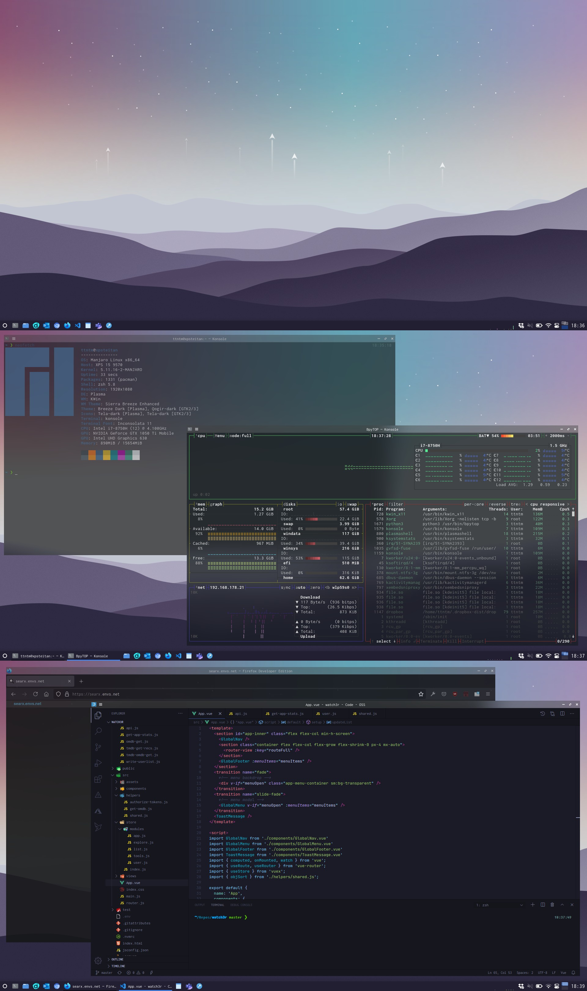 My current setup - Manjaro KDE | Scrolller