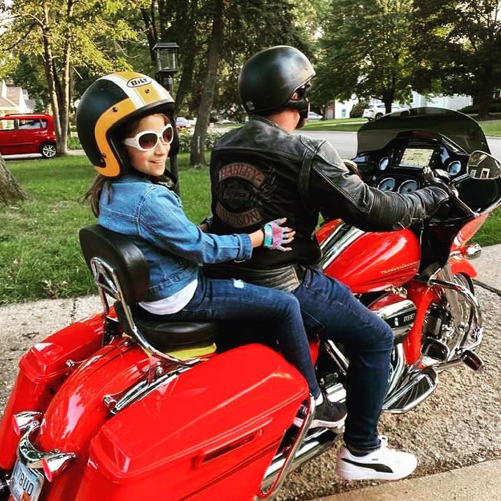 My daughter’s first ride! Quick spin around the neighborhood until we get a proper jacket and ...