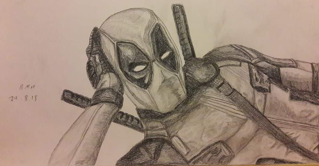 My Deadpool drawing on A3 | Scrolller