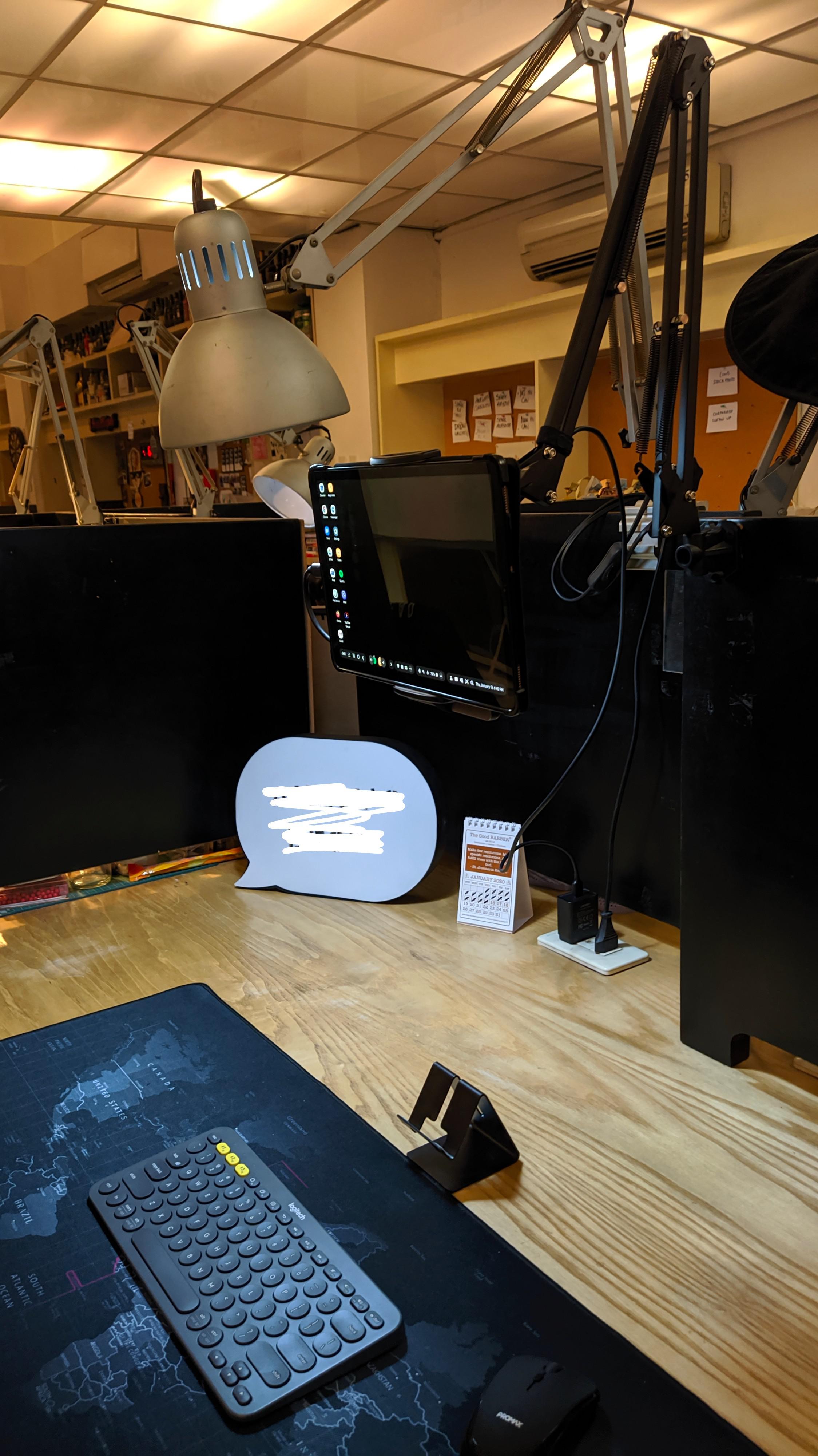 My Dex Setup at work. Articulating arm with Tab S5e. Any suggestions for additional Dex ...