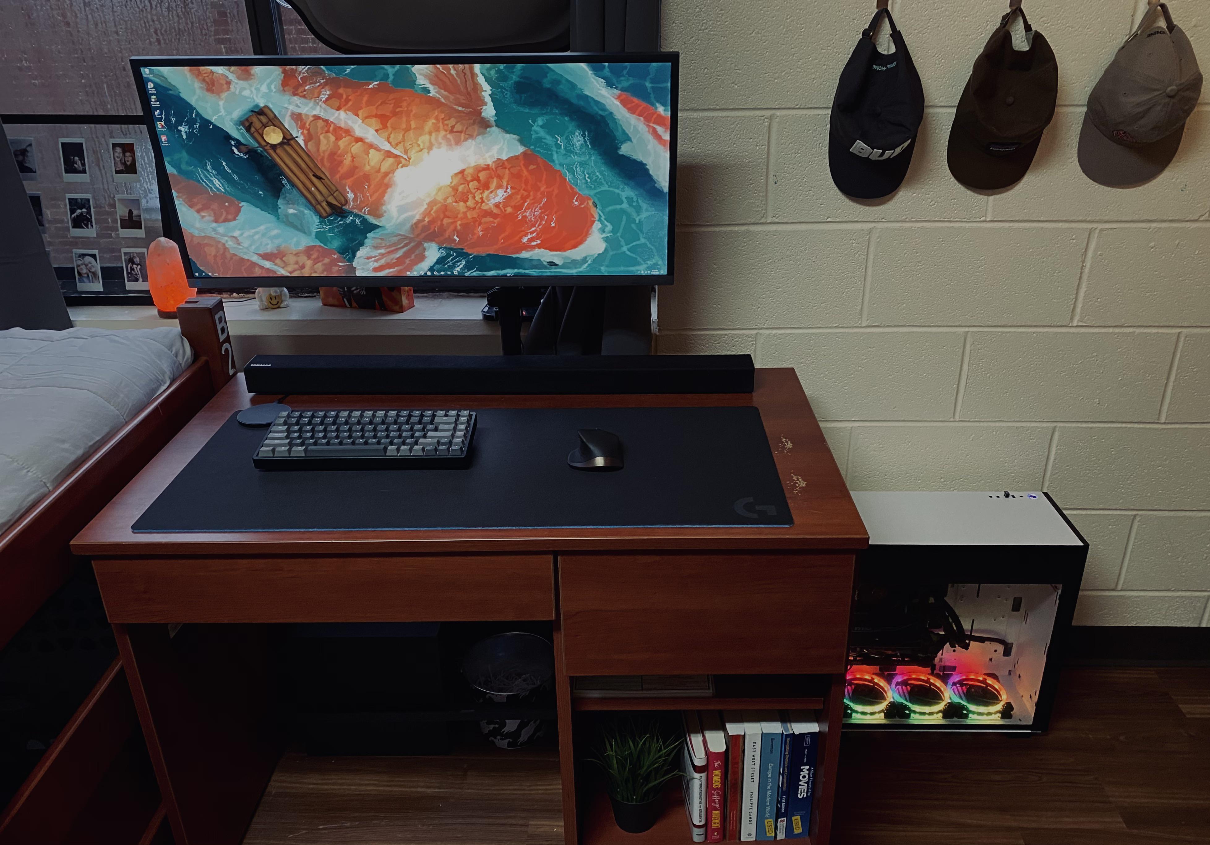 My dorm room setup, and my first PC build. | Scrolller