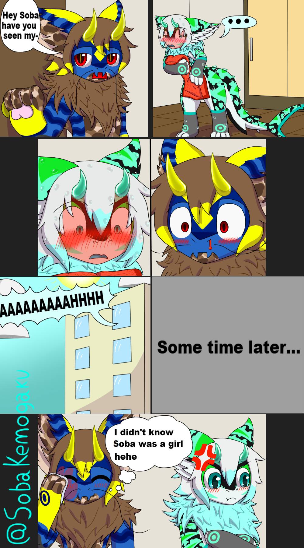 My first comic using the new art style i was training with! (Art by me @SobaKemogaku on Twitter ...