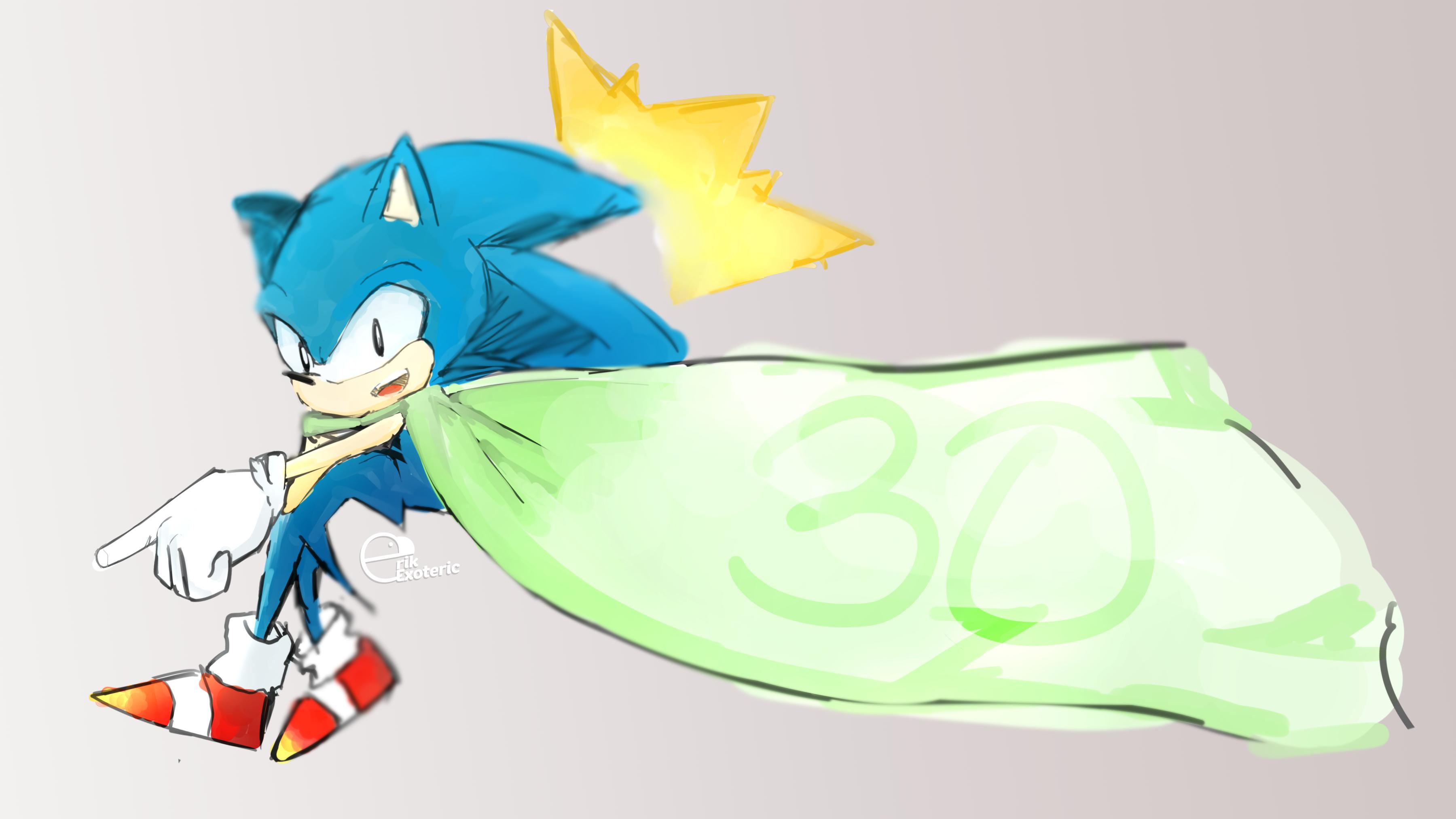 My first Sonic art! Happy Birthday Sonic! | Scrolller