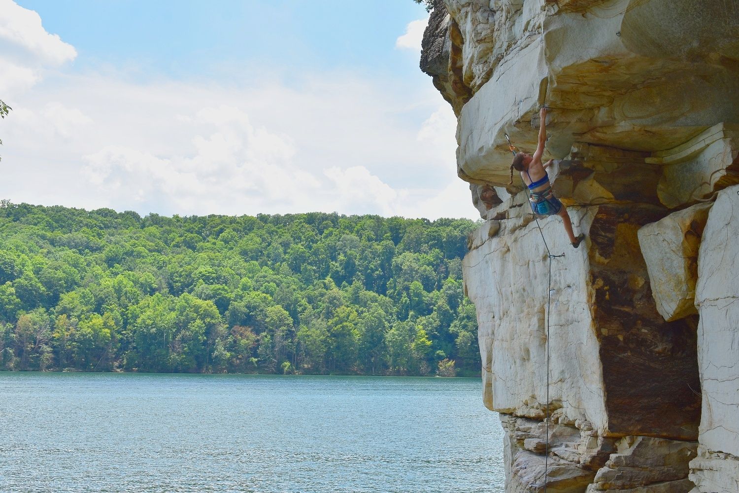 My friend Caroline trying hard at the New River Gorge [Xpost from r/climbing] | Scrolller