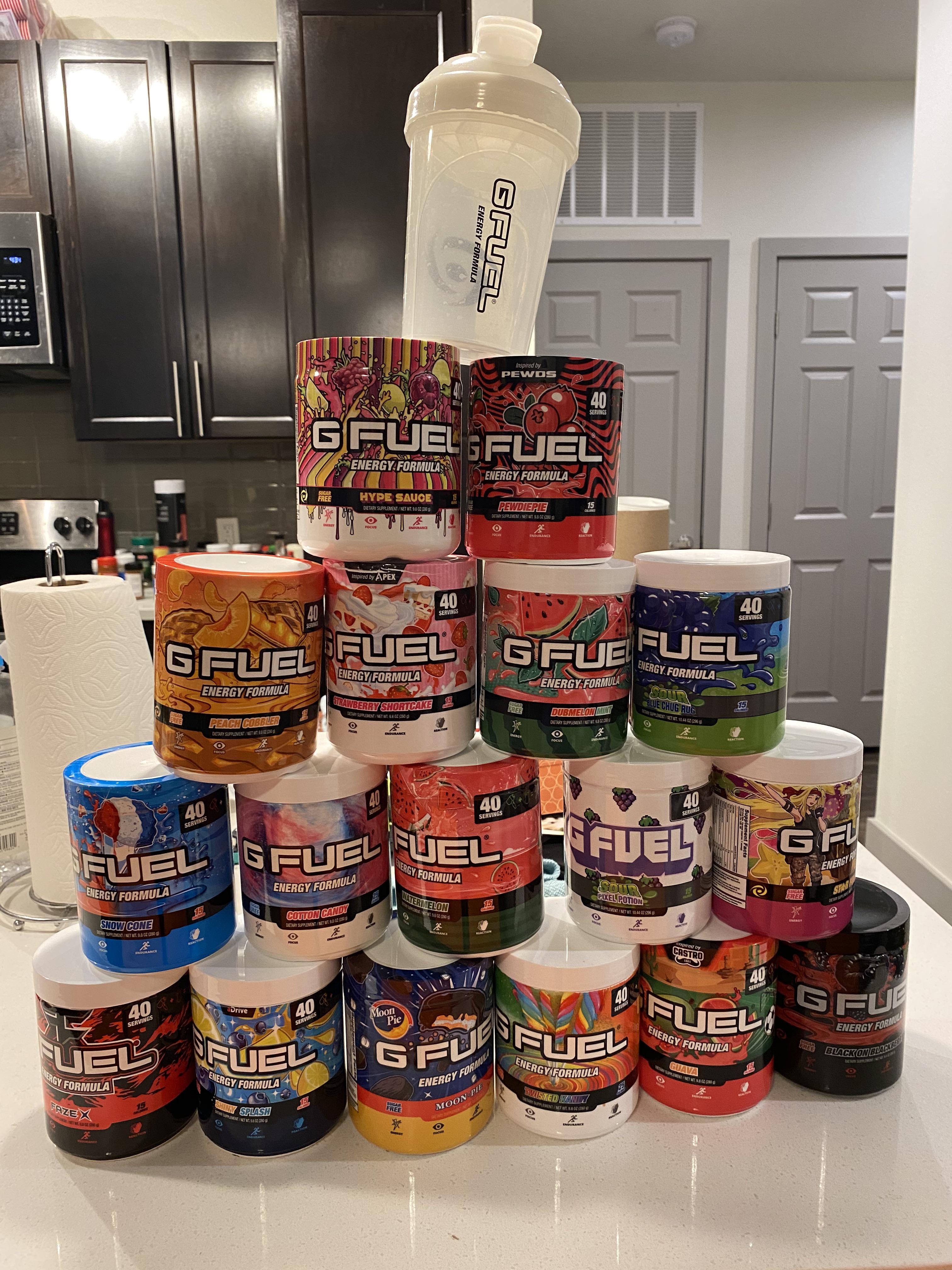 My gfuel collection in a pyramid! | Scrolller