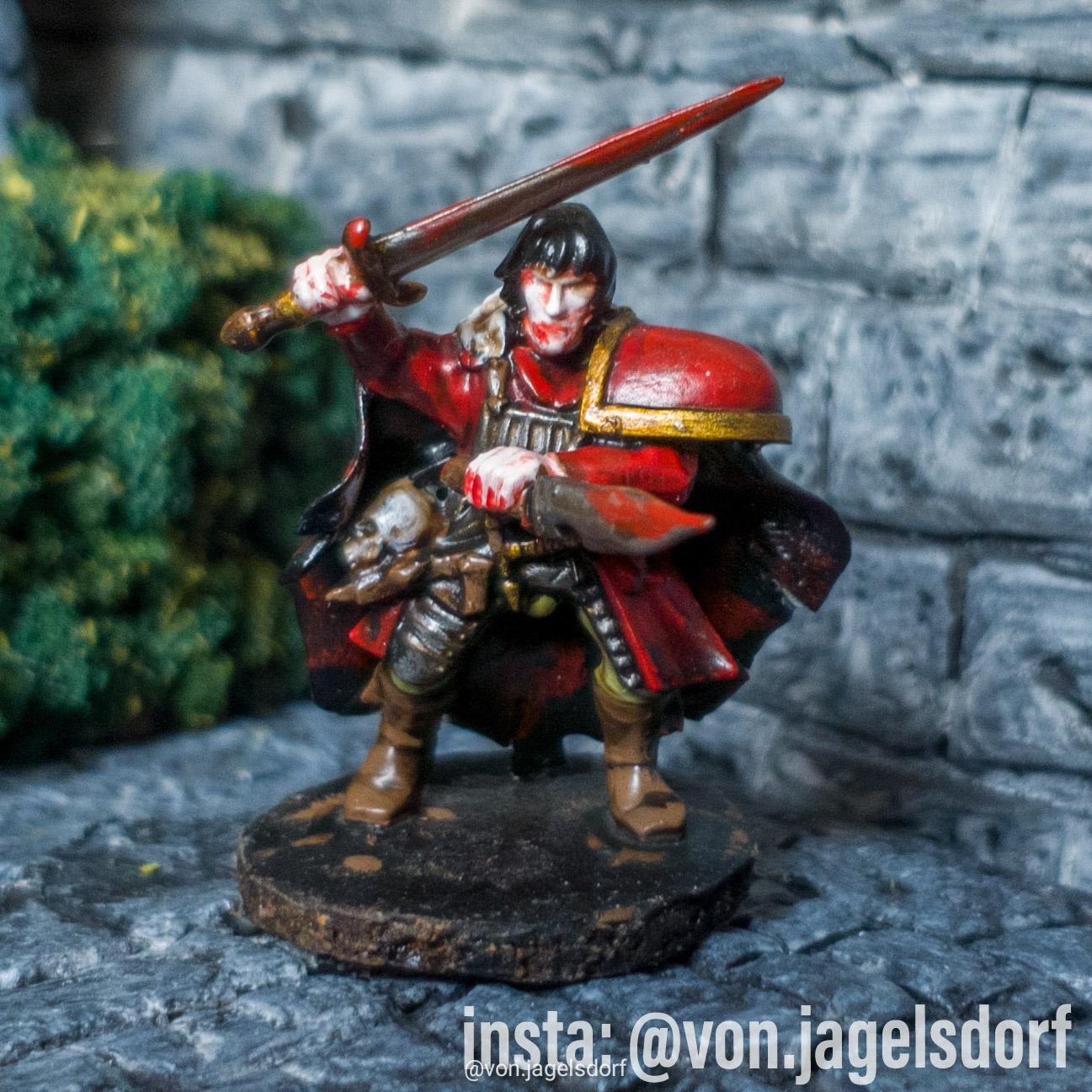 My kitbashed Vampire. Empire milita torso, eldar head, ork dagger, space marine pauldron and a ...