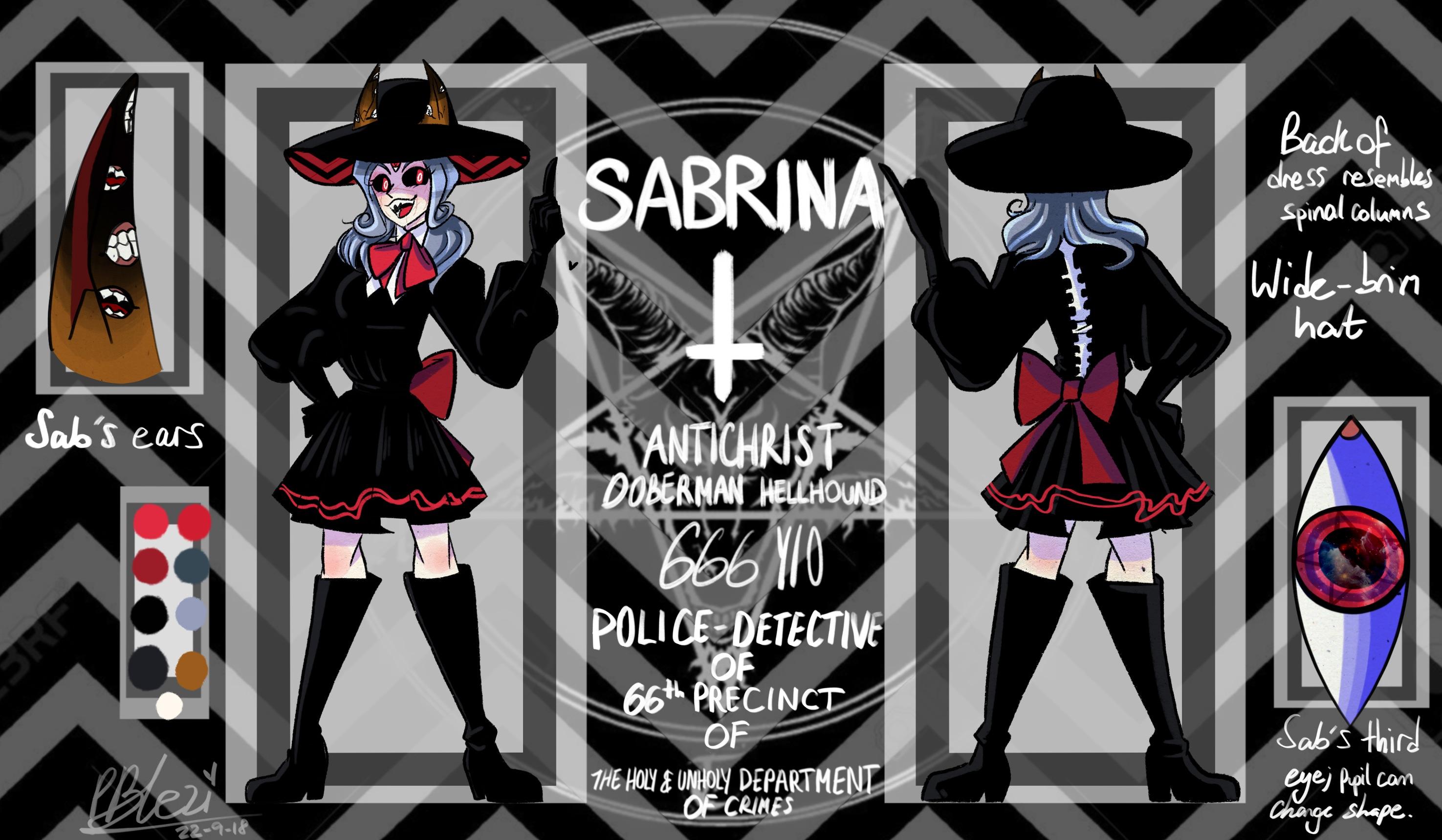 My mascot/OC Sabrina, optimistic and annoying hellhound antichrist who ...