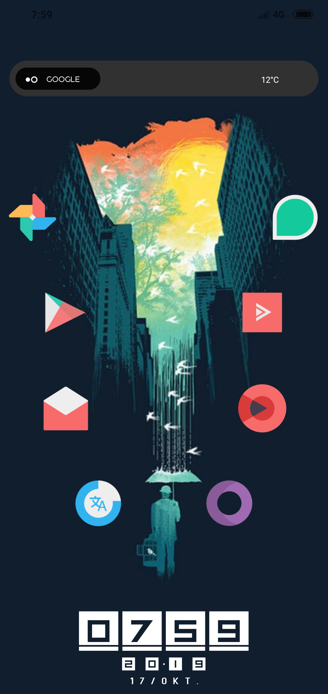 My minimalisic home screen setup. | Scrolller