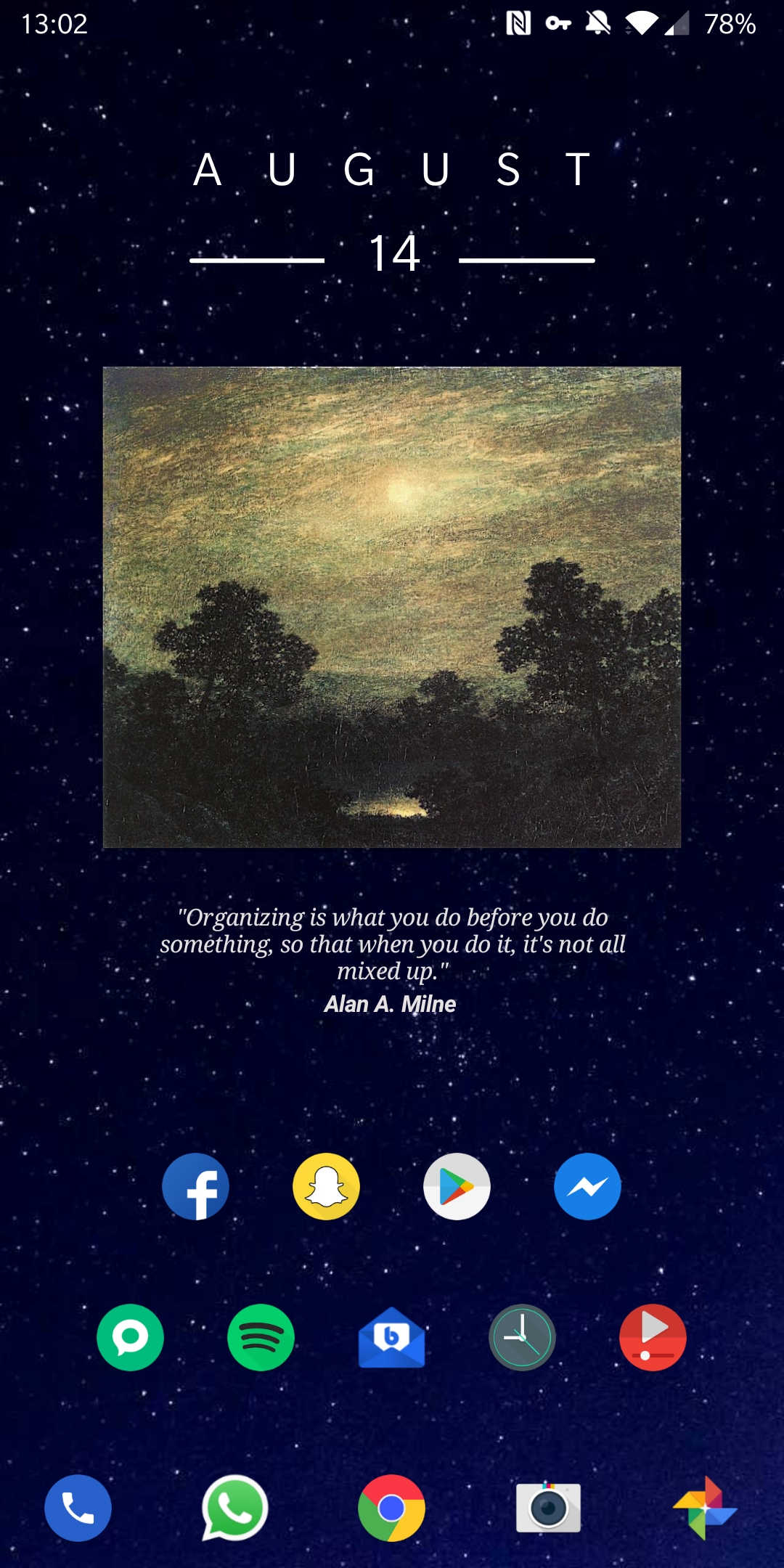 My Nova based setup with daily art and daily quote. | Scrolller