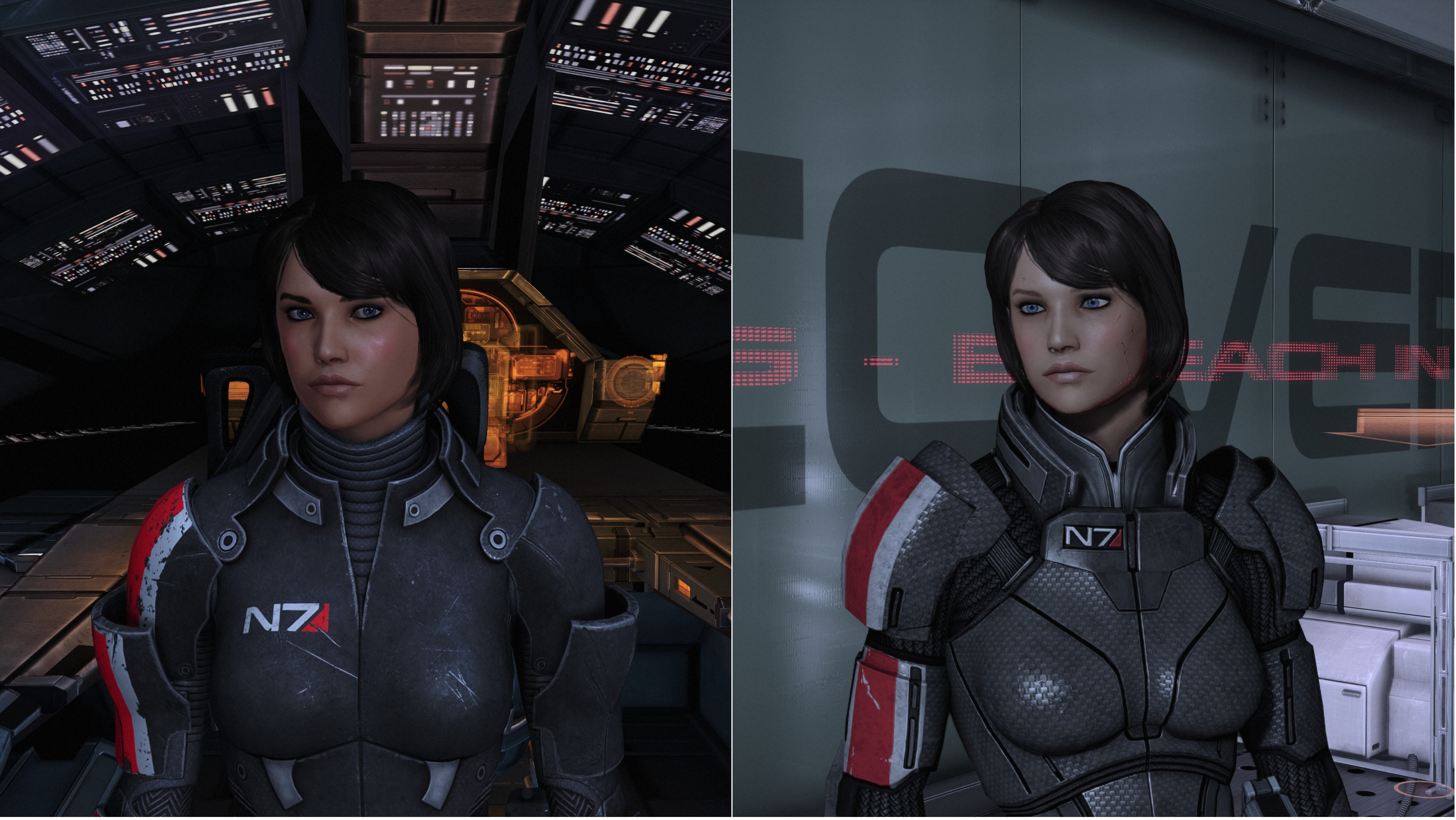 My Shepard in Mass Effect 1 and 2 comparison | Scrolller