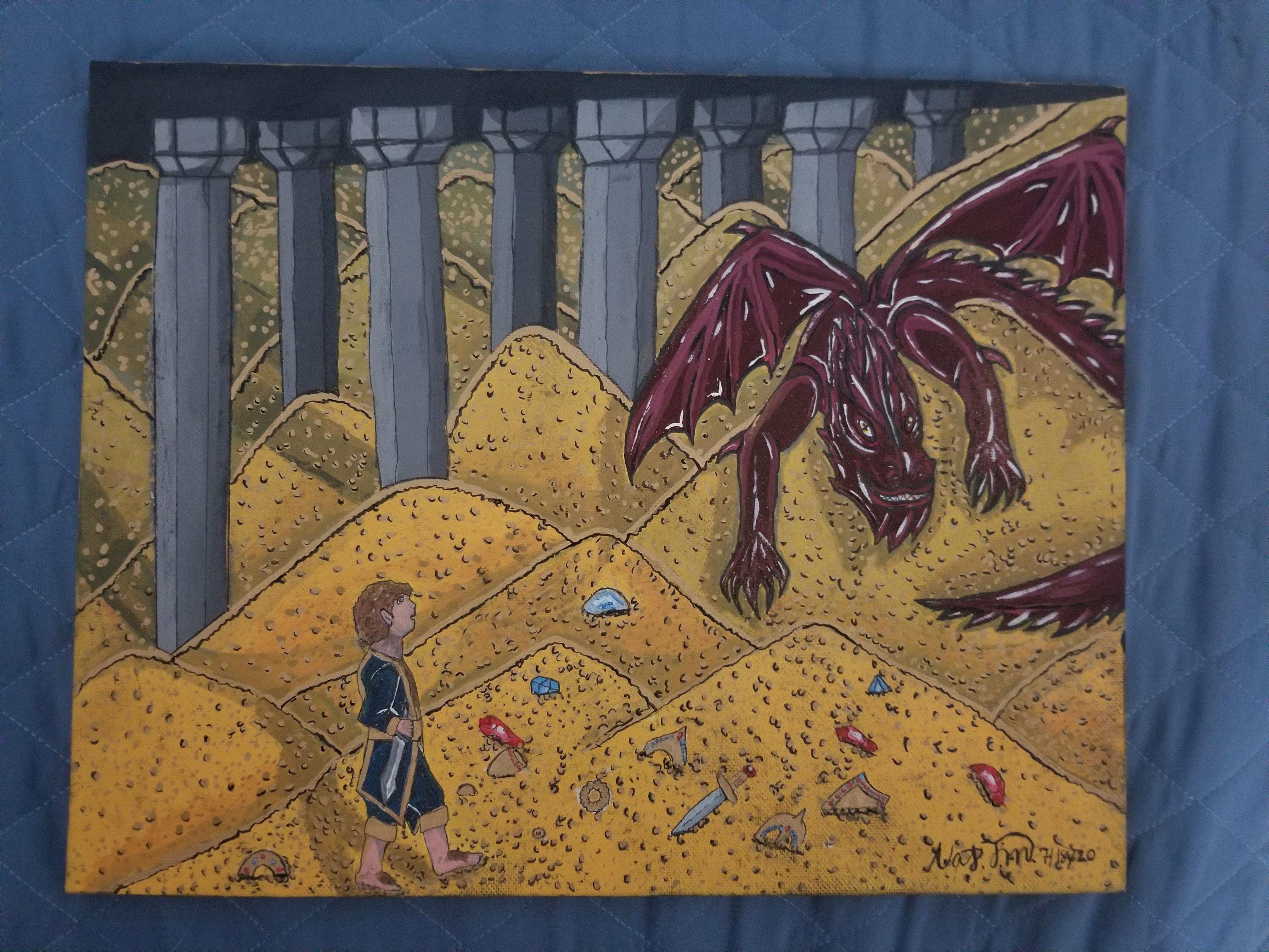 My sister painted Bilbo and Smaug | Scrolller