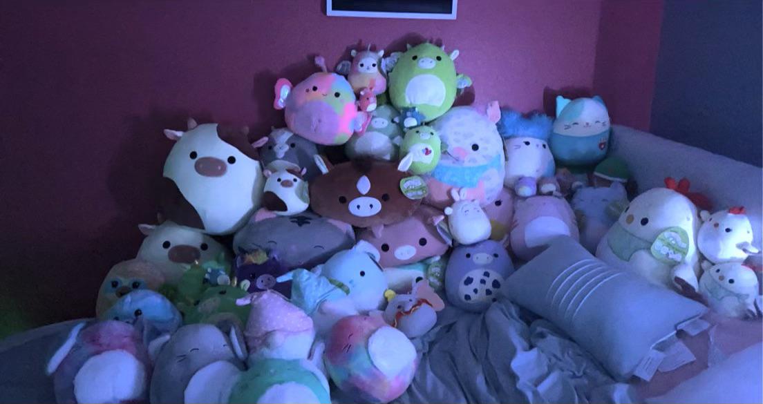 My squishmallow collection has gotten a littttttle out of hand 😅 Gonna need a new bed just for ...