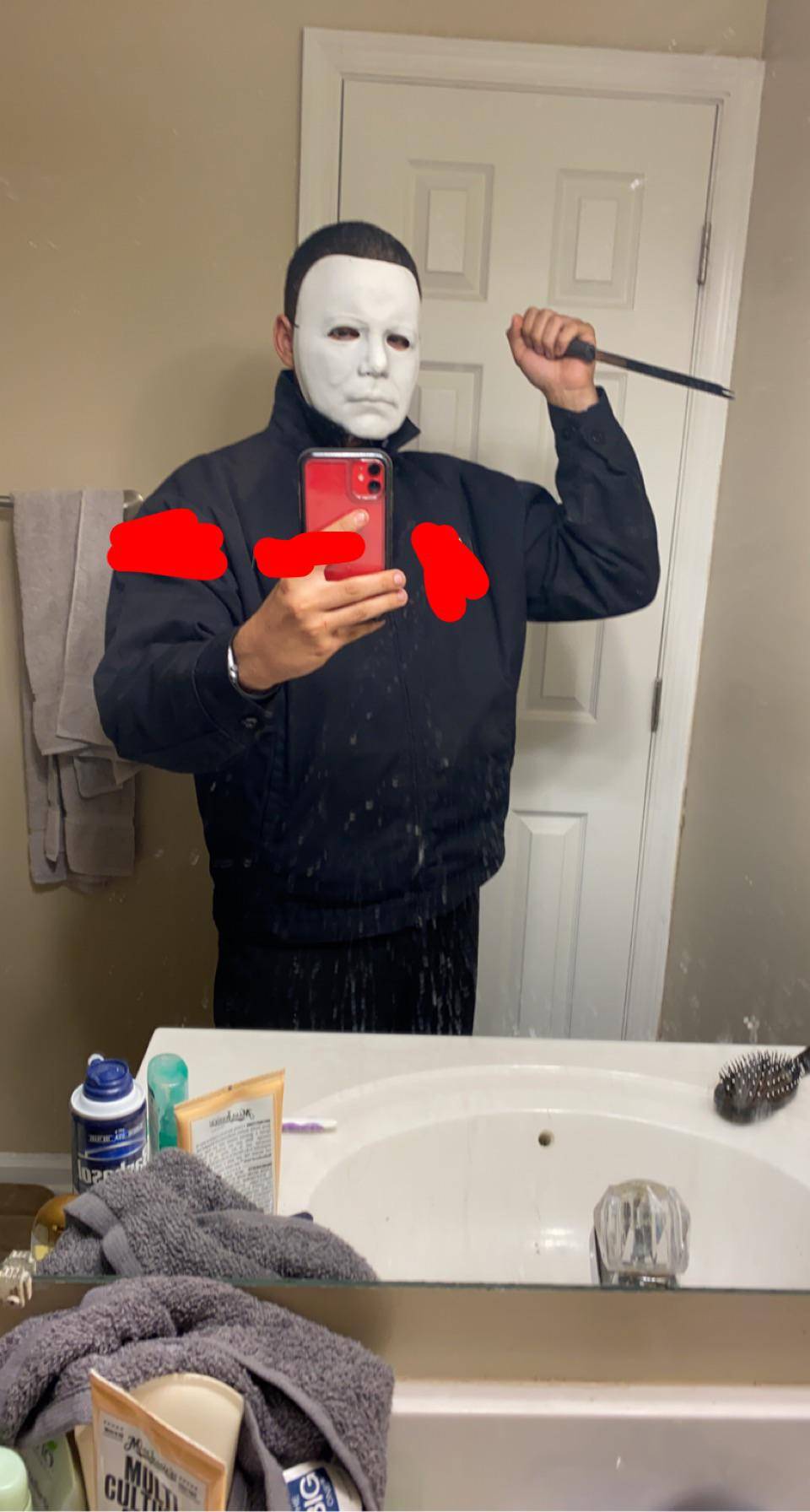 My very last minute attempt at a Michael Myers halloween costume that mostly just consists of my ...