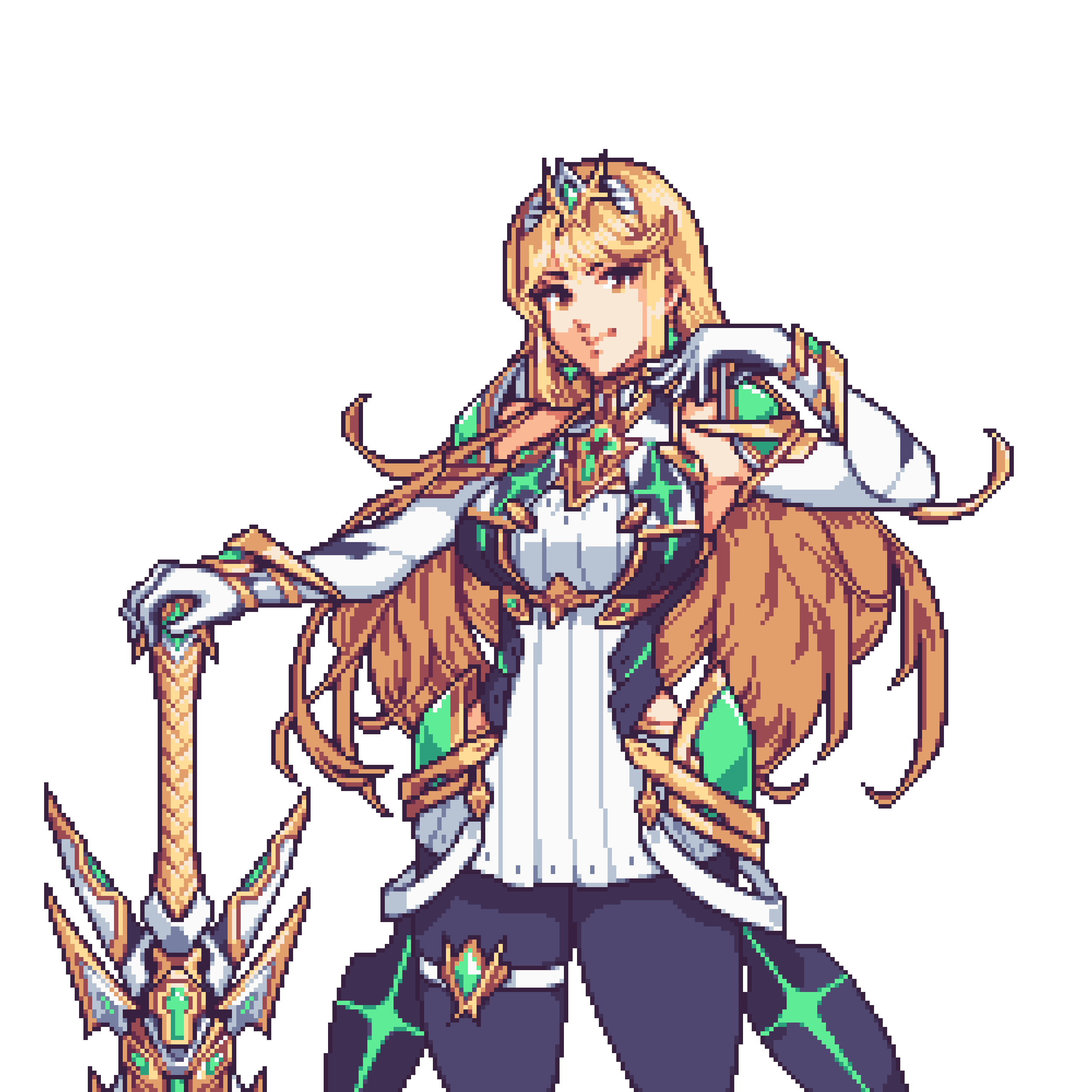 Mythra from Xenoblade Chronicles 2 as a GBAFE styled halfbody! | Scrolller