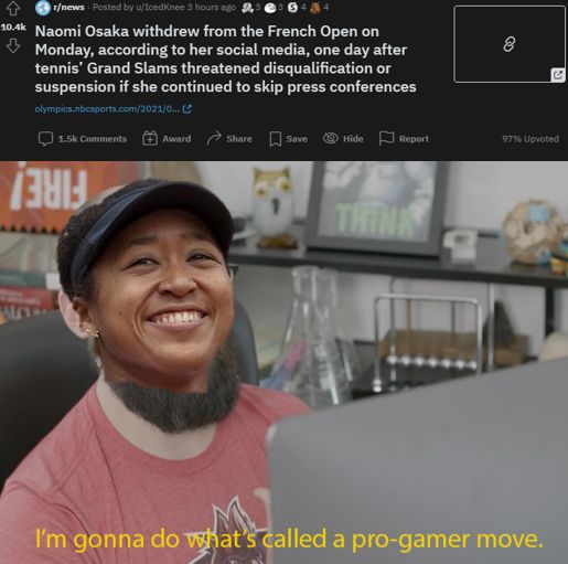 Naomi Osaka with the Big Brain move | Scrolller