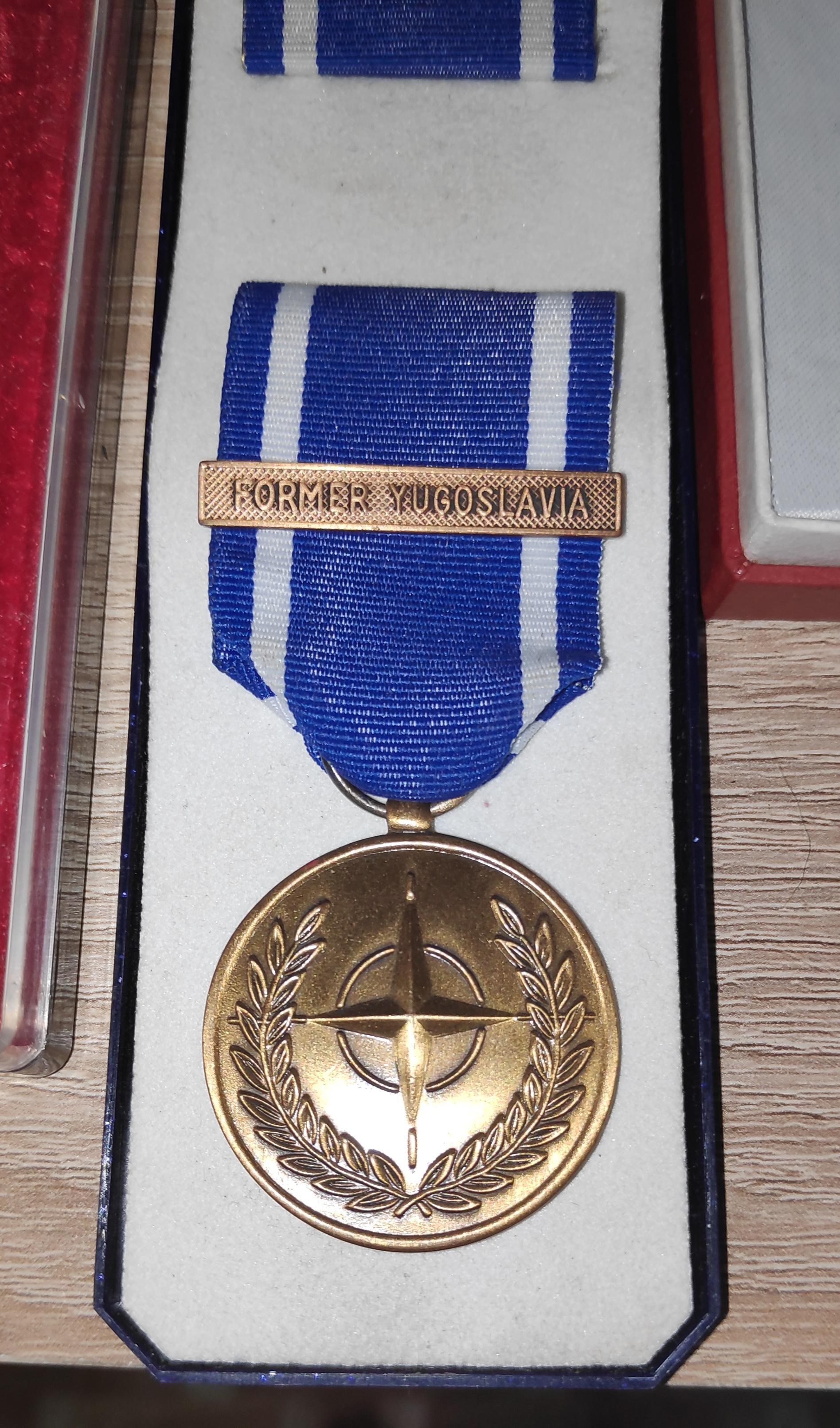 NATO medal, awarded to participants in NATO operations in former ...