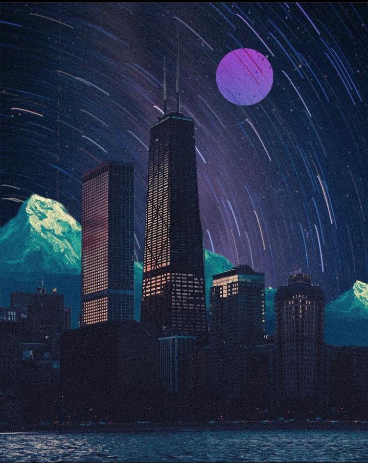 Neon Dawn City 90s style | Scrolller