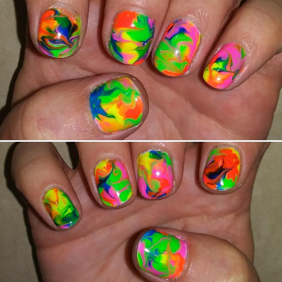 Neon Marble Nails | Scrolller