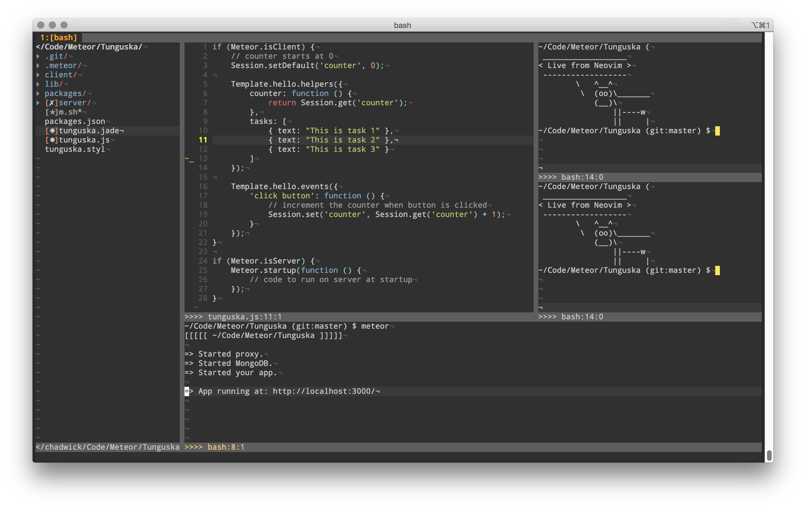 Neovim now has a full :terminal emulator mode. I love what it does for my workflow. | Scrolller