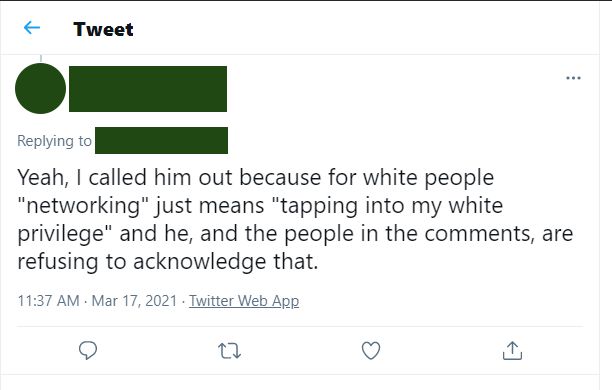 Networking is white privilege! | Scrolller