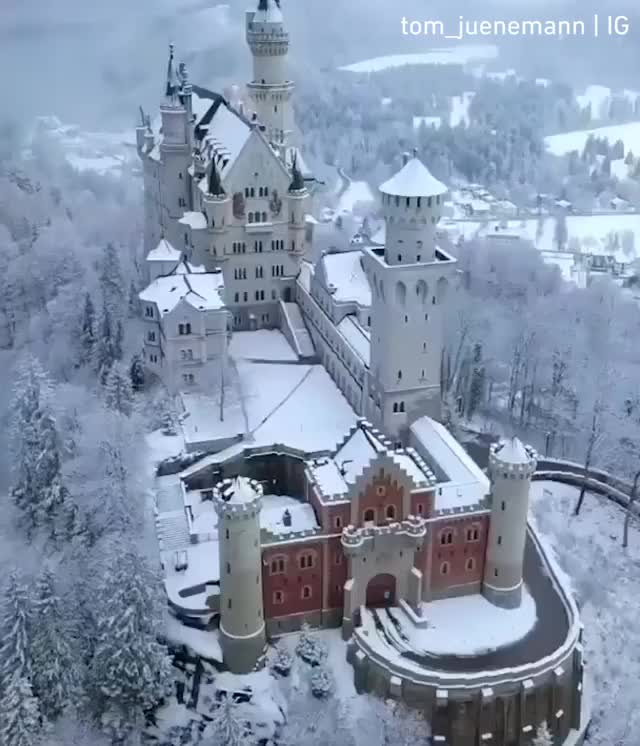Neuschwanstein castle in winter | Scrolller