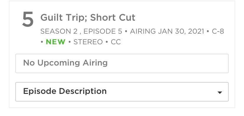 New Airdate for "Guilt Trip" and "Short Cut"! | Scrolller