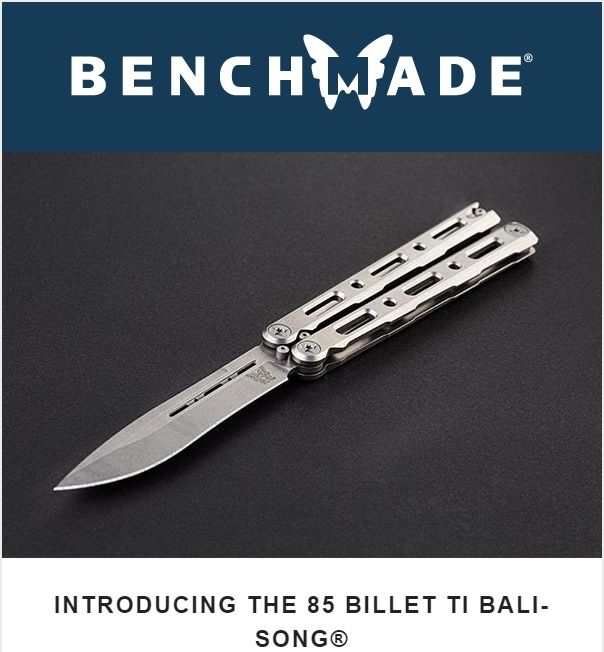 New Benchmade 85 - Billet Titanium Balisong with Drop Point Blade | Scrolller