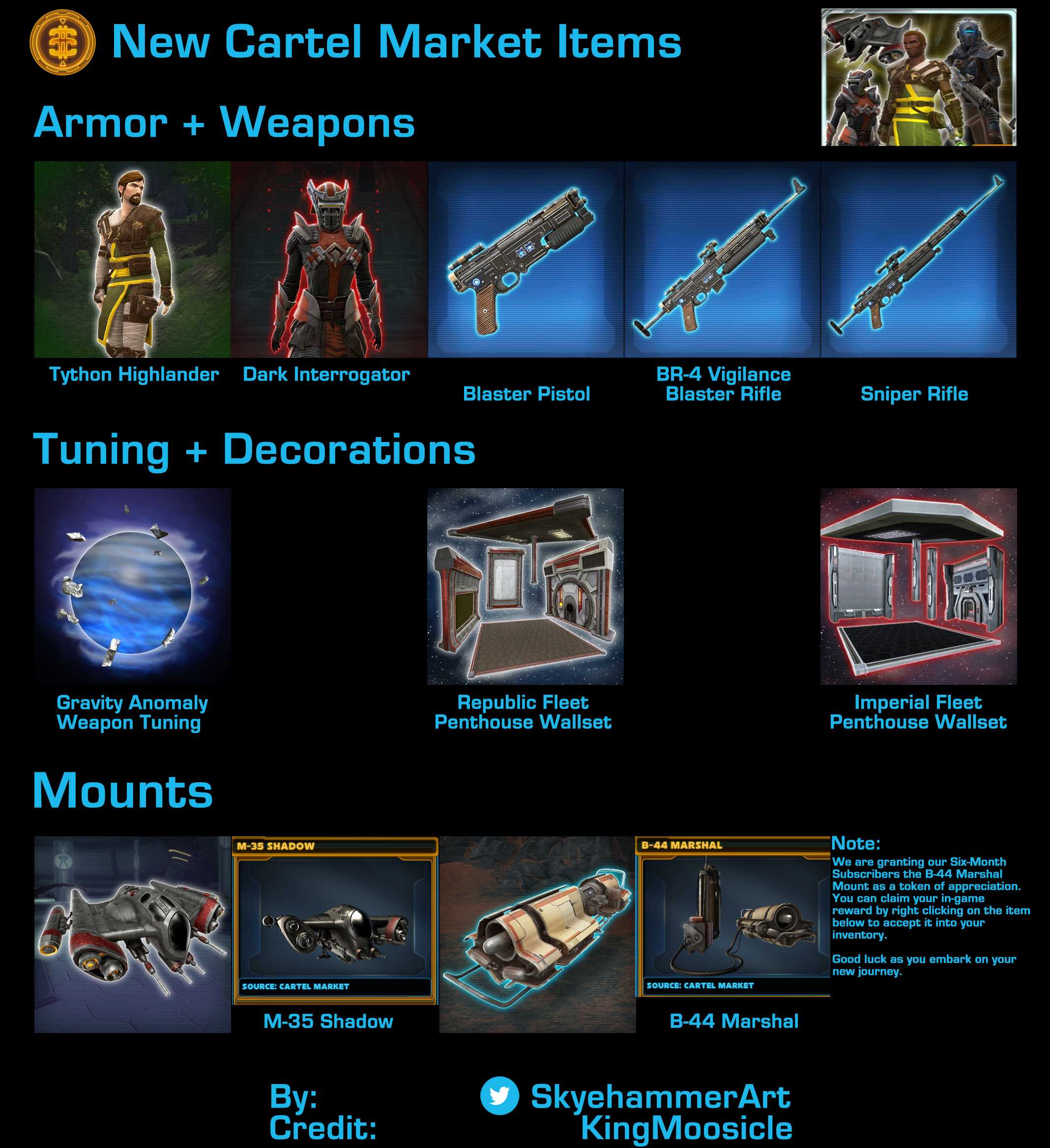 New Cartel Market Armor Sets, Weapons, Tuning + Subscriber Reward (6.3.1 pt1) | Scrolller