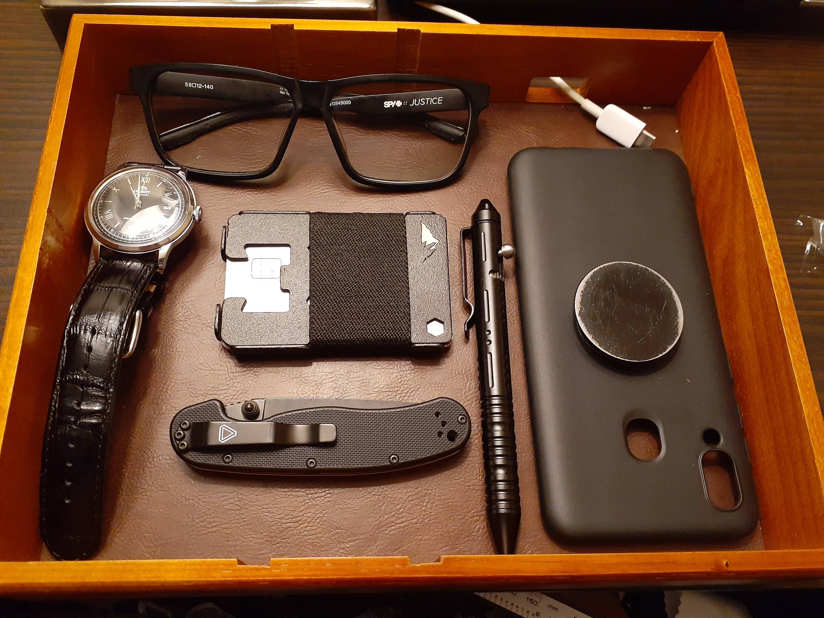 New EDC tray on my nightstand. | Scrolller