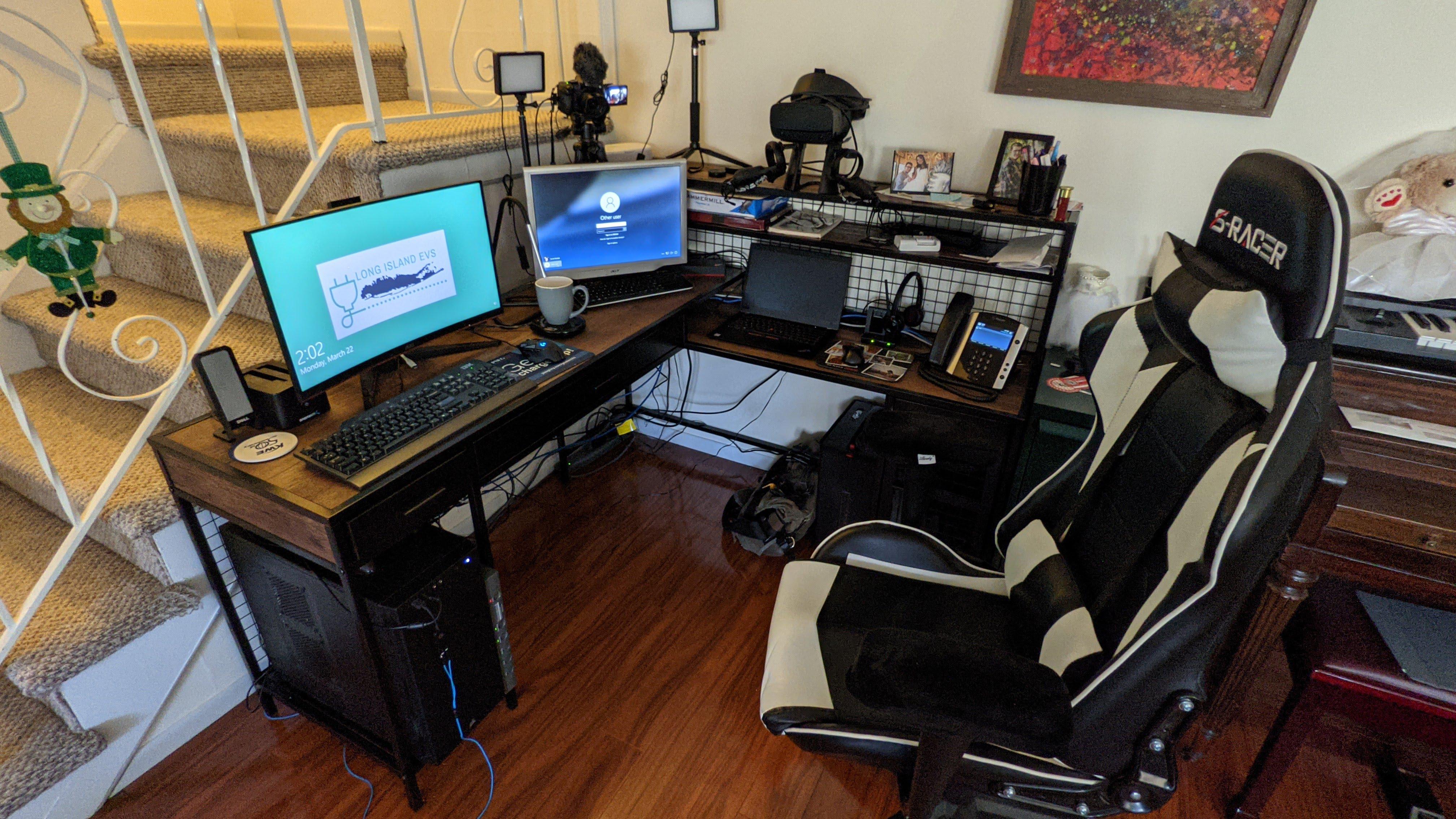 New WFH and light gaming setup. bit of an upgrade from the TV Trays I was using for 2020 ...