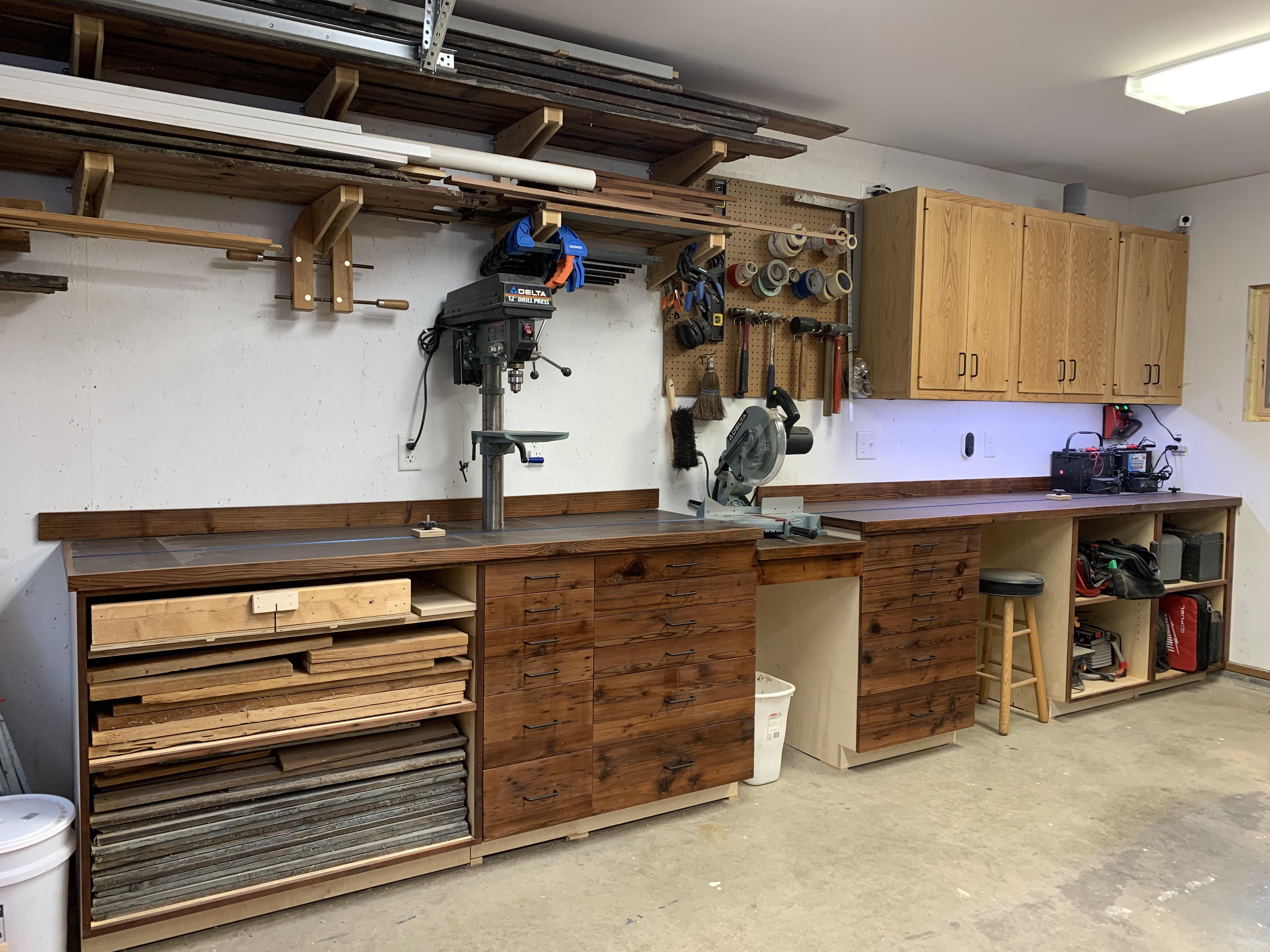 New Workbench Almost Complete with Reclaimed Redwood | Scrolller