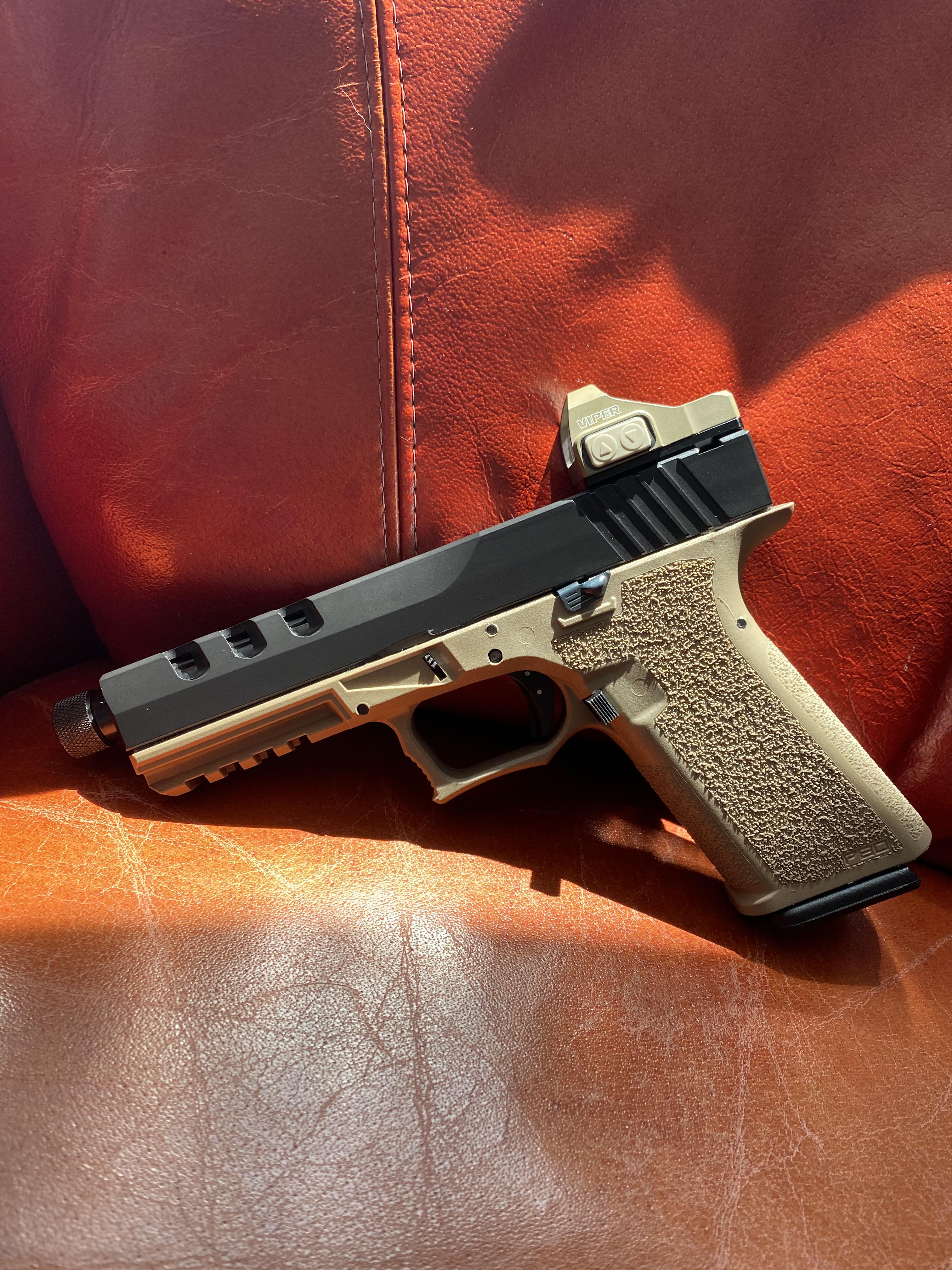 Newly finished my completely custom Glock 20 (PF45 frame). I’m glad there’s a custom FDE vortex ...