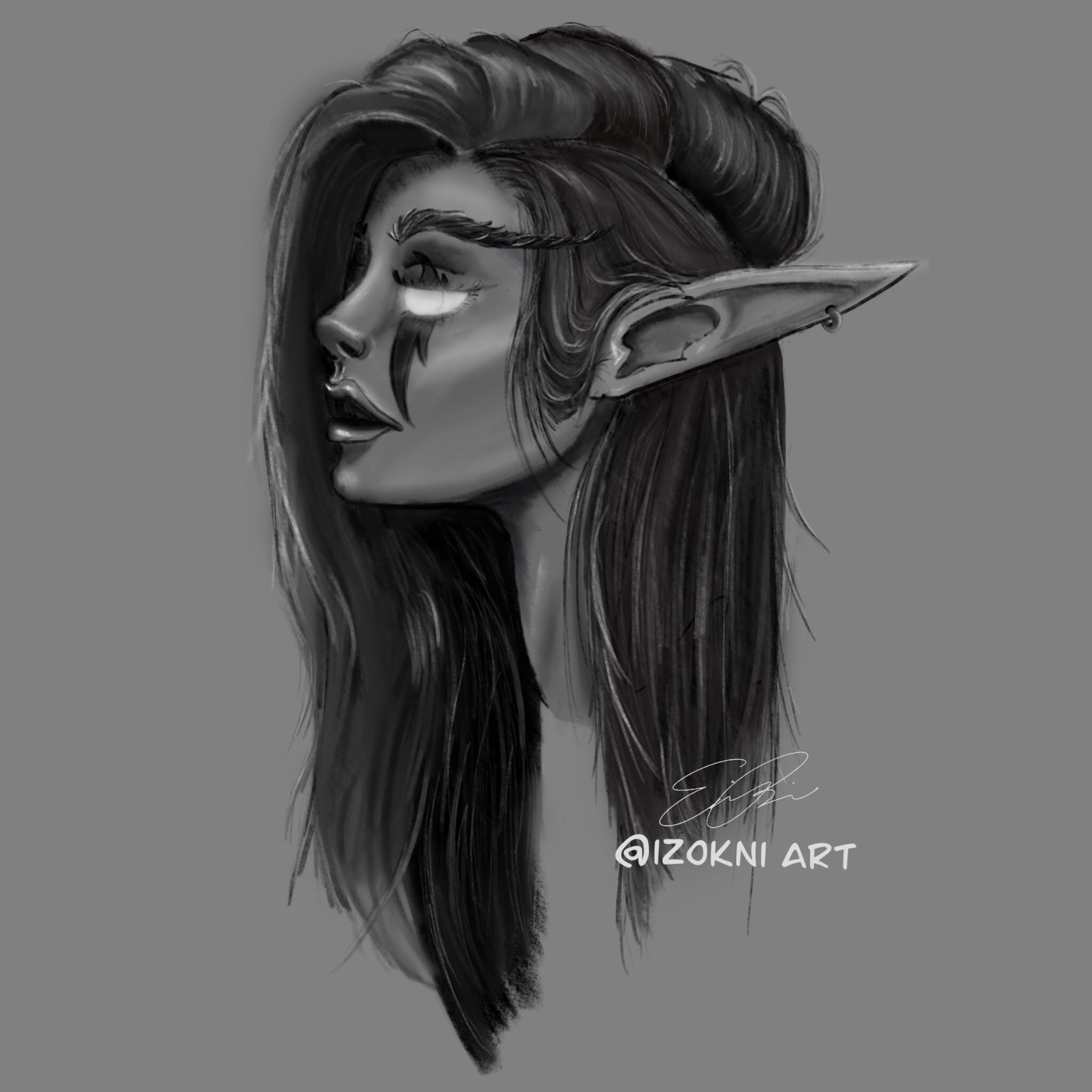 Night Elf Drawing by iZokni Art | Scrolller