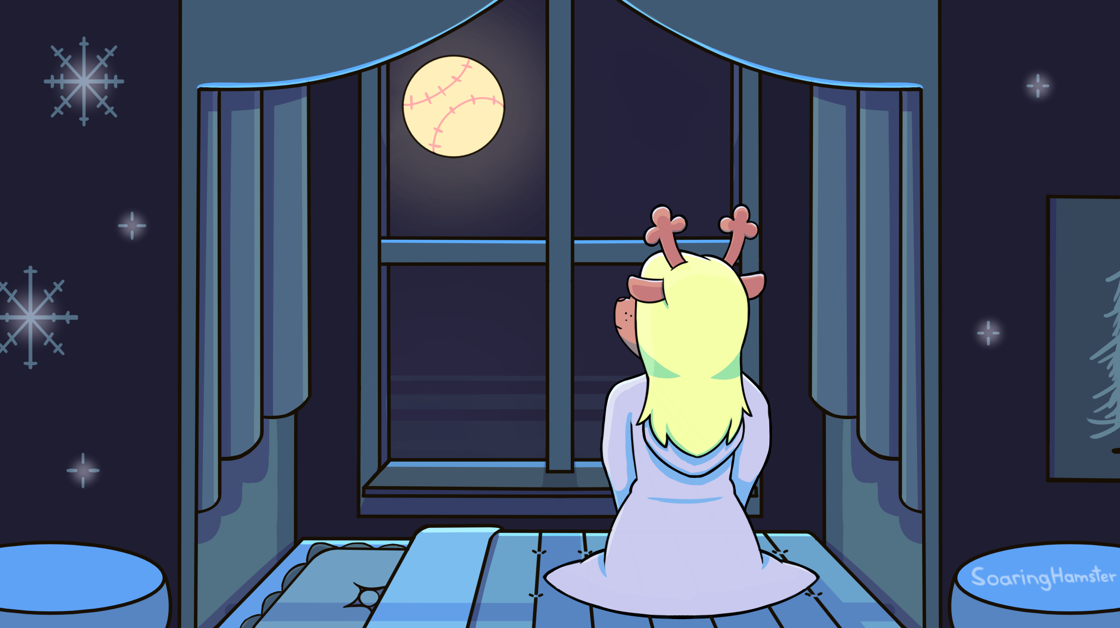 Noelle looking at the "moon" | Scrolller