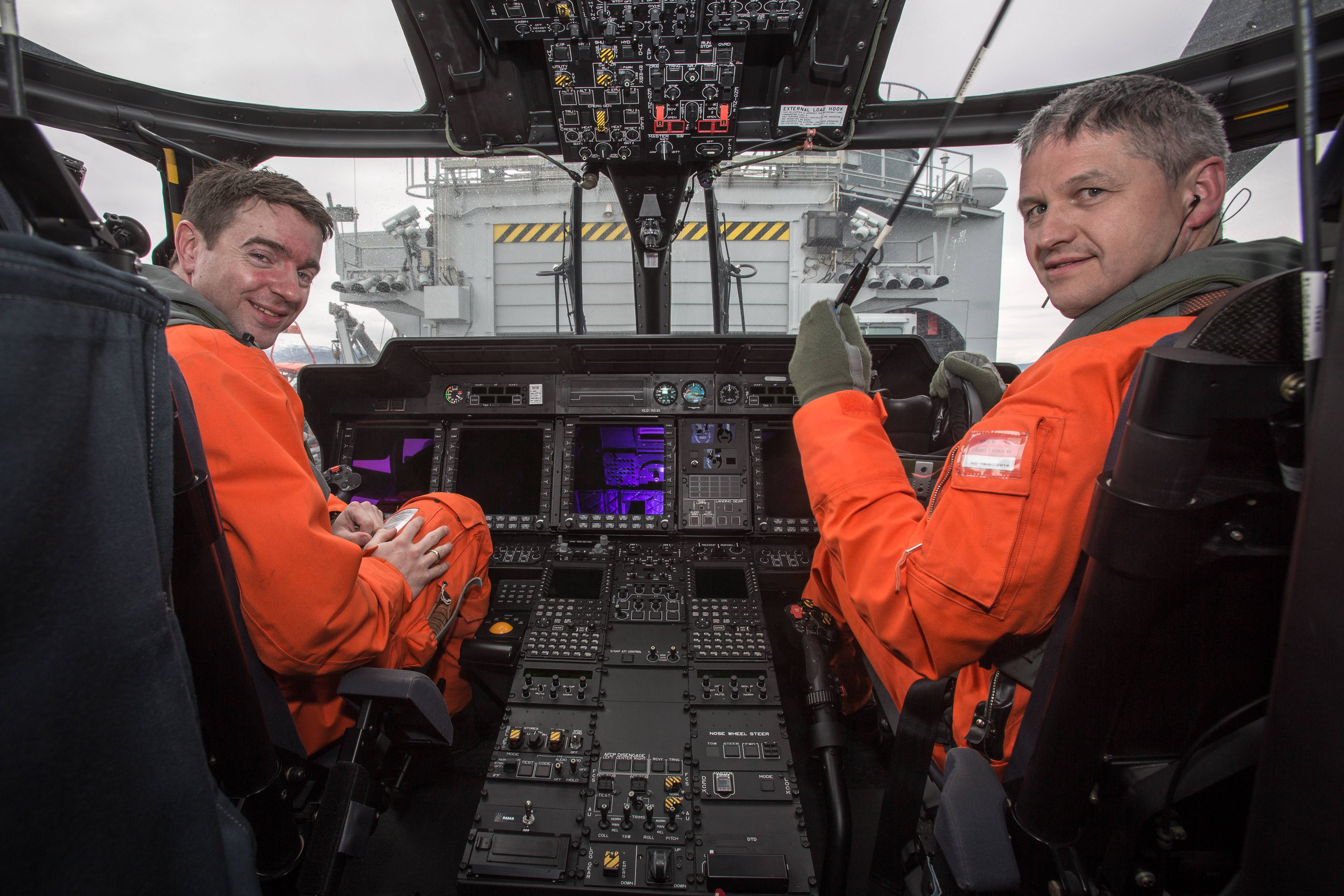 Norwegian airforce NH90 pilots in cockpit | Scrolller
