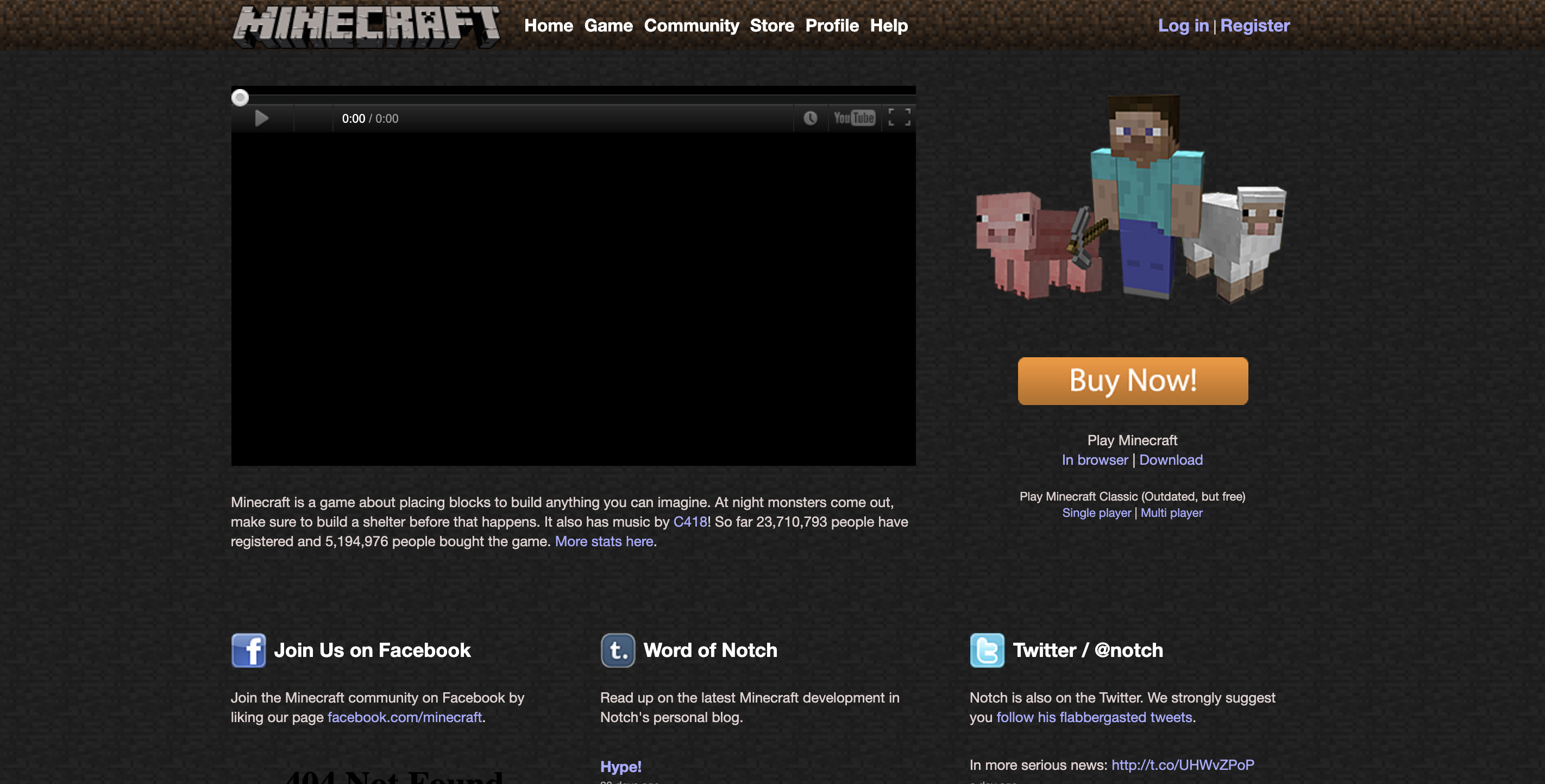 Not super old, but the old Minecraft website | Scrolller