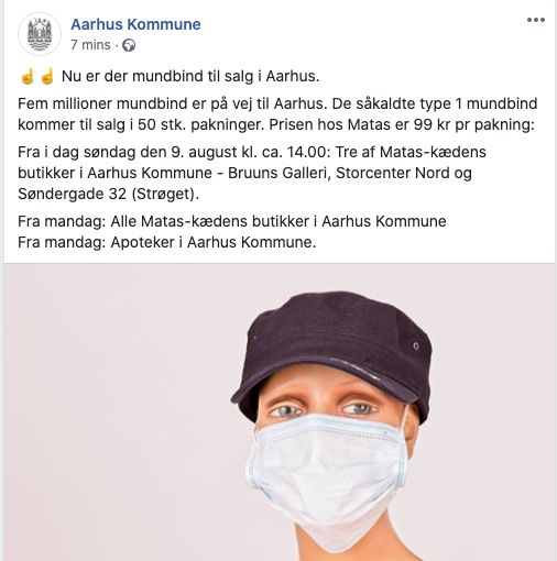 ☝️☝️ Nu er der mundbind til salg i Aarhus. | Scrolller