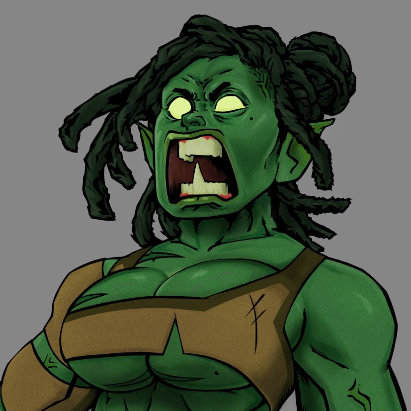 [oc] [art]Half-orc female barbarian | Scrolller