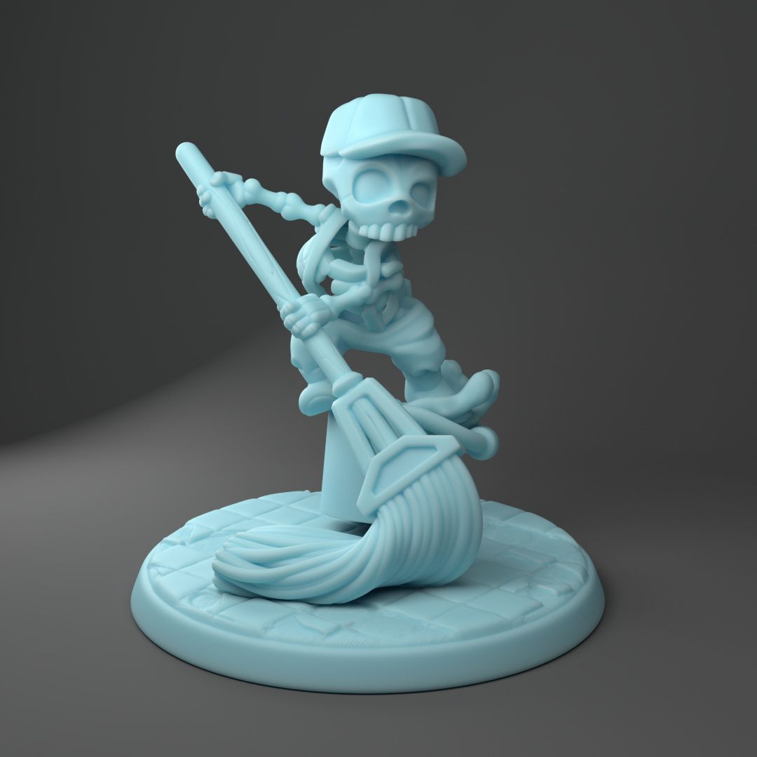 [OC][Art] - Moppy the Skeleton Janitor, free mini STL! | Scrolller