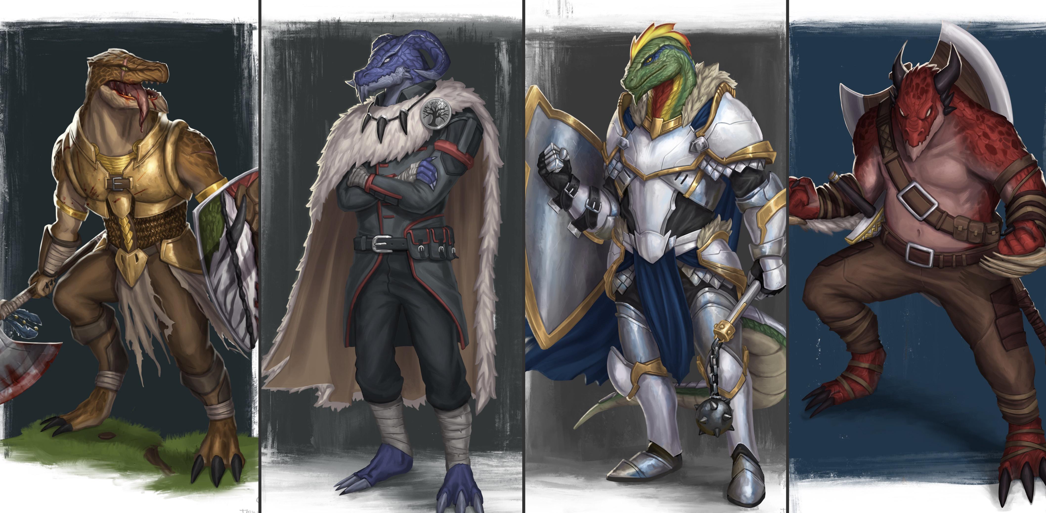 [OC][ART] My recent Dragonborn / Lizard-folk commissions | Scrolller