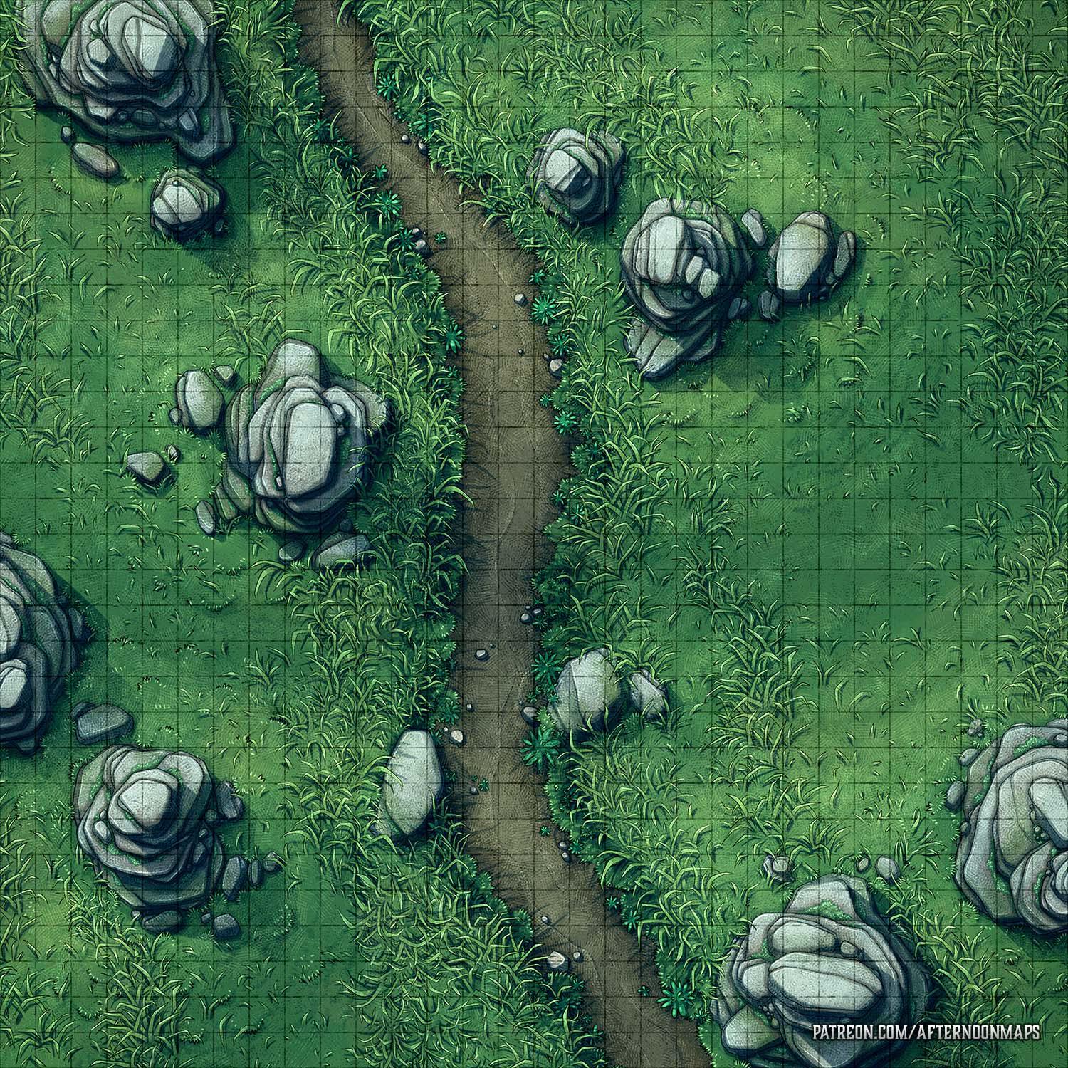 [OC][ART] Sea of Grass - Tall Grass Battle Map (30x30) | Scrolller