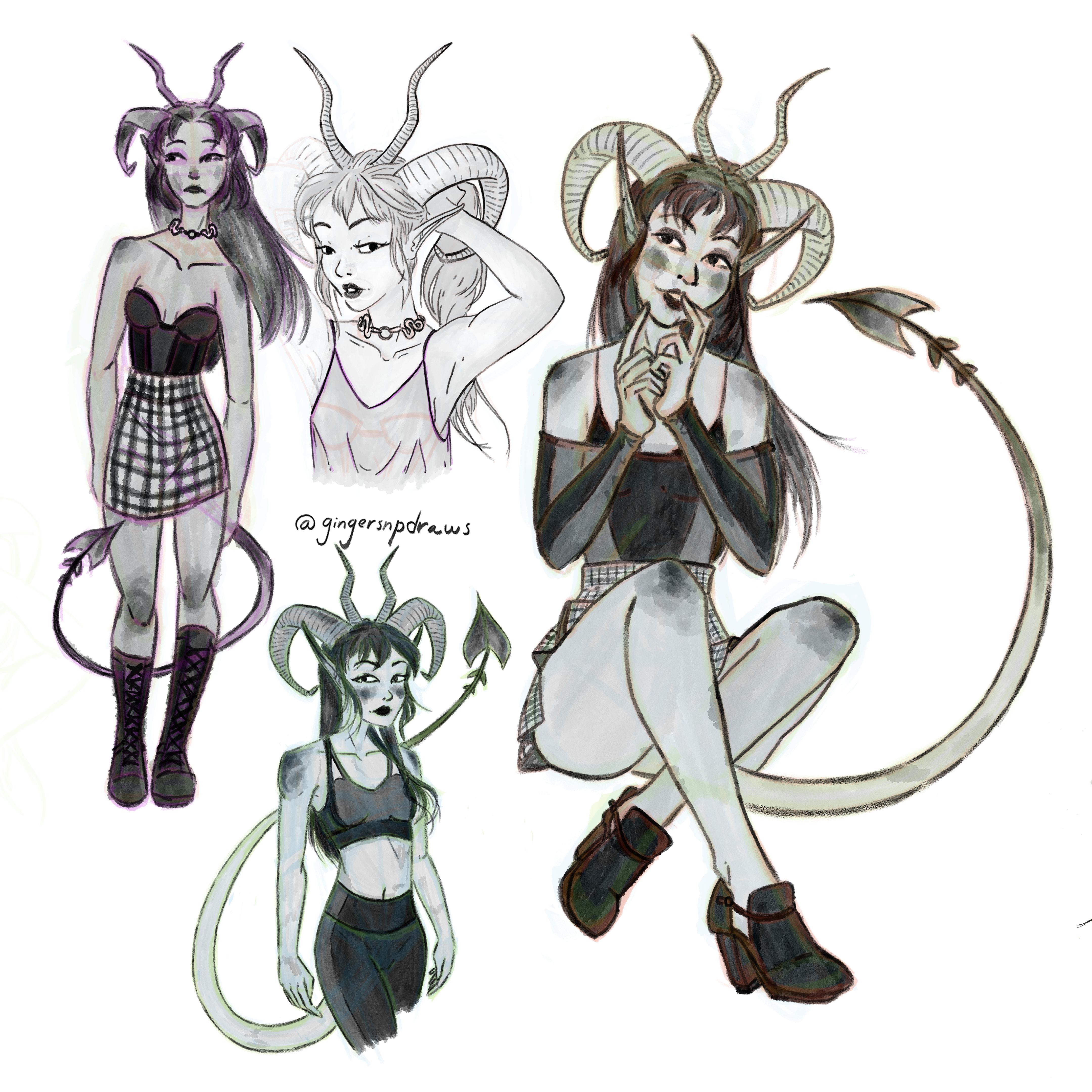 [OC] Demon girl character sheet | Scrolller