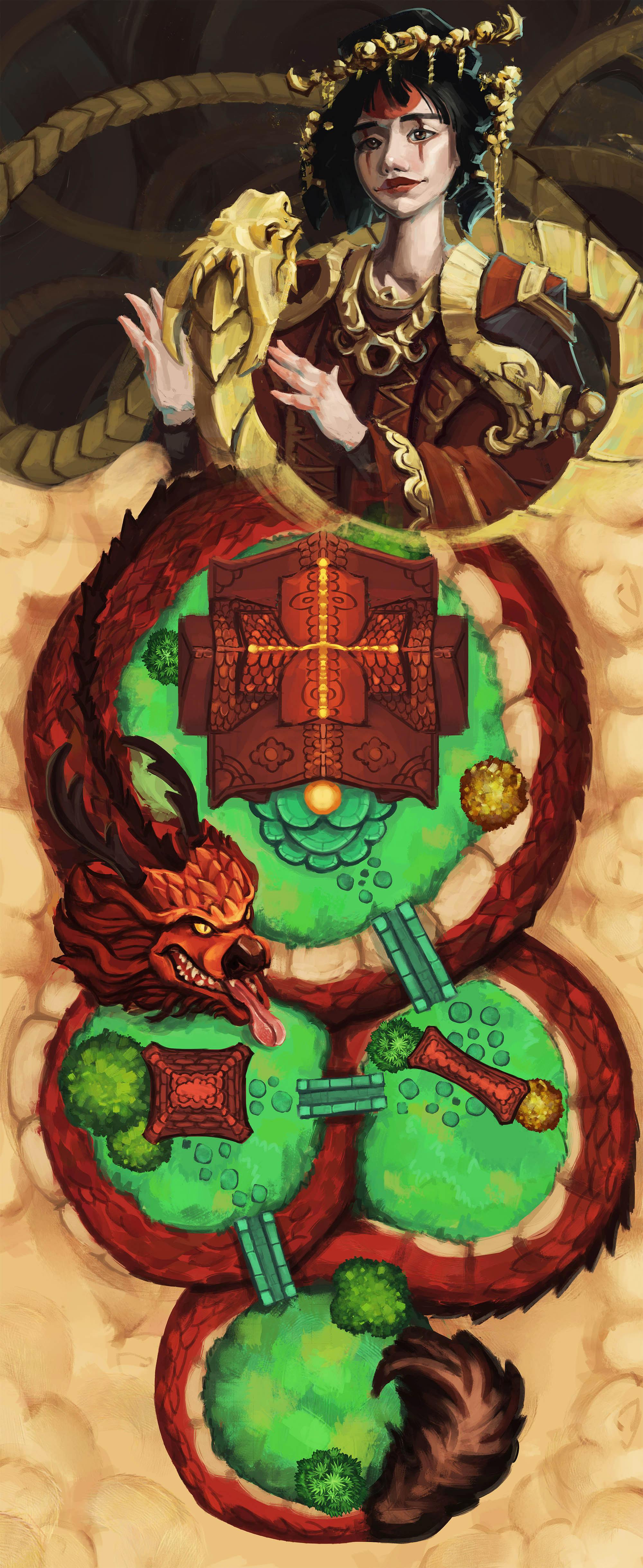 [OC] Dragon Temple | Cover art, Battlemap and Homebrew | Scrolller