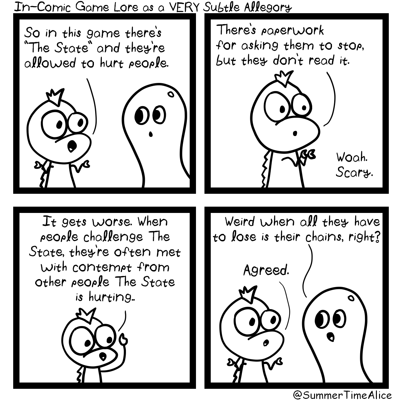 [OC] Kaiju Cuties #79: In-Comic Game Lore as a VERY Subtle Allegory | Scrolller