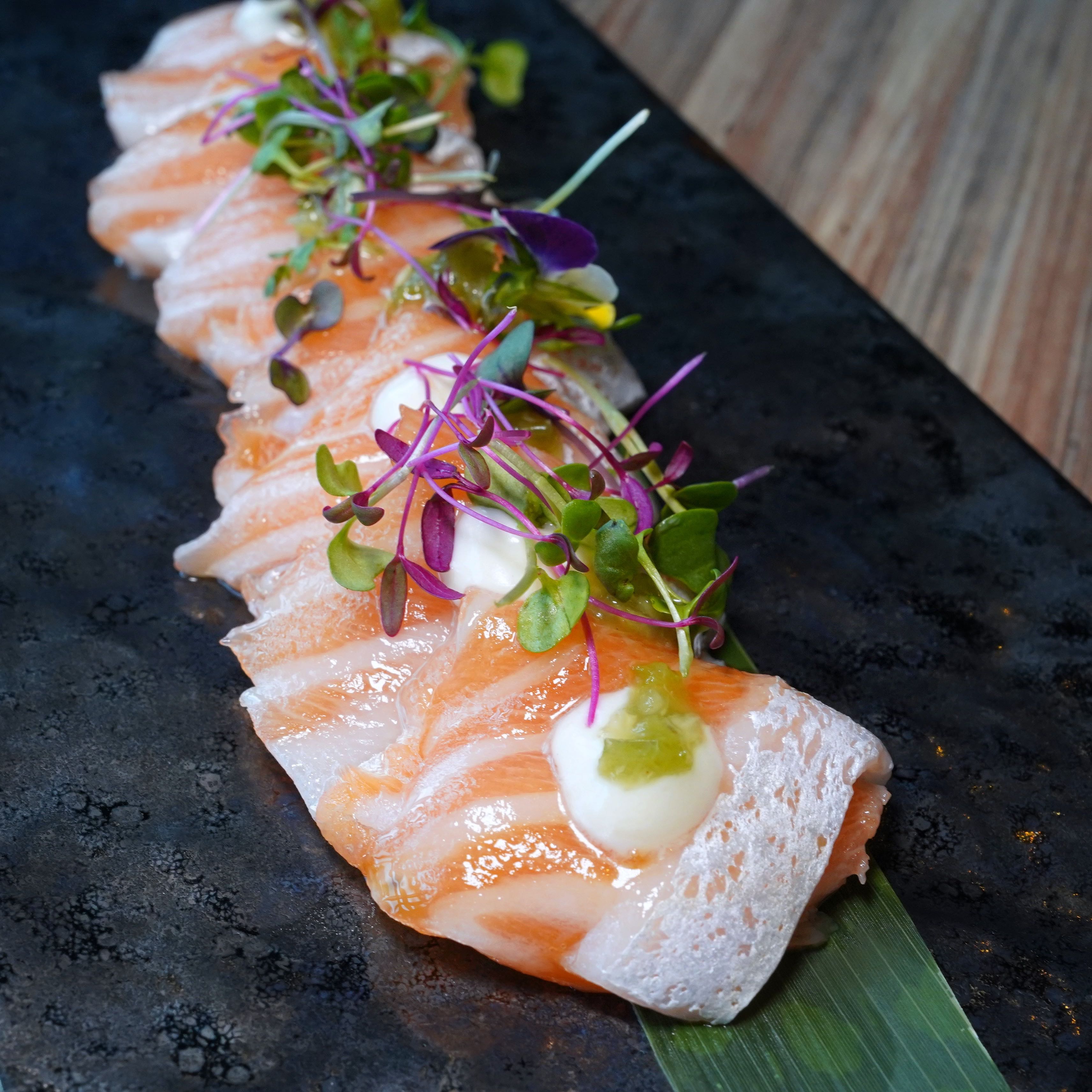 [OC] Salmon Belly Sashimi with Truffle Cream | Scrolller