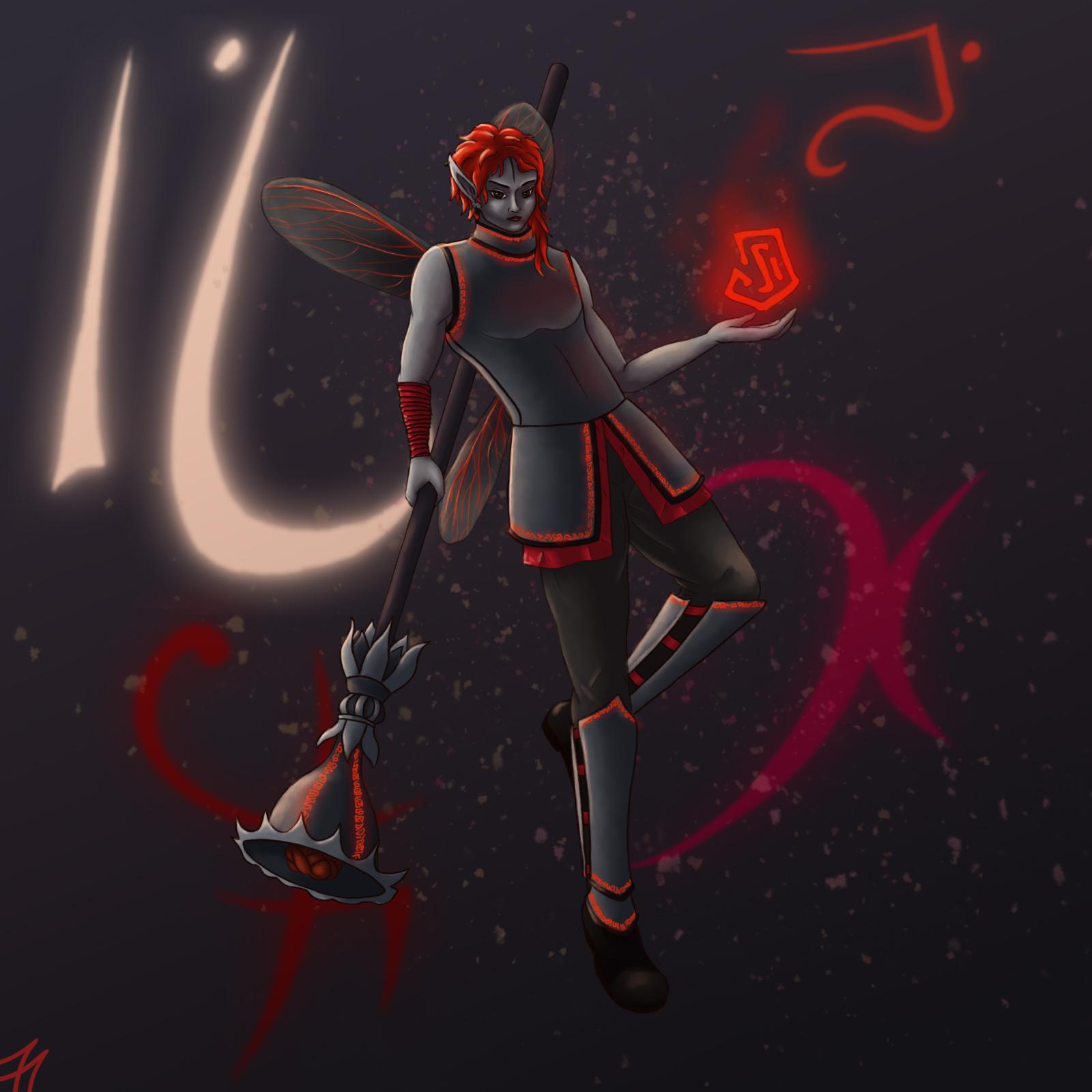 [OC] Solas Feyruin, Fiery Fairy Rune Knight | Scrolller