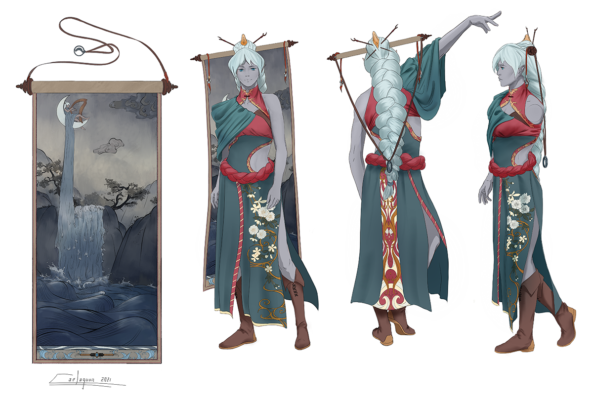 [OC] Thelvelia, circle of stars druid drow | Scrolller