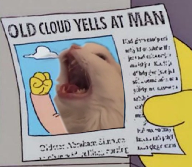 Old cloud yells at man | Scrolller
